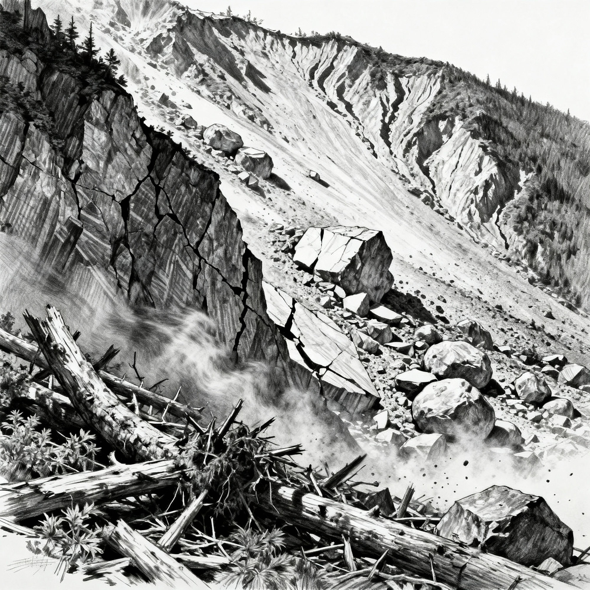 Landslide Drawings - Create Unique Art With AI