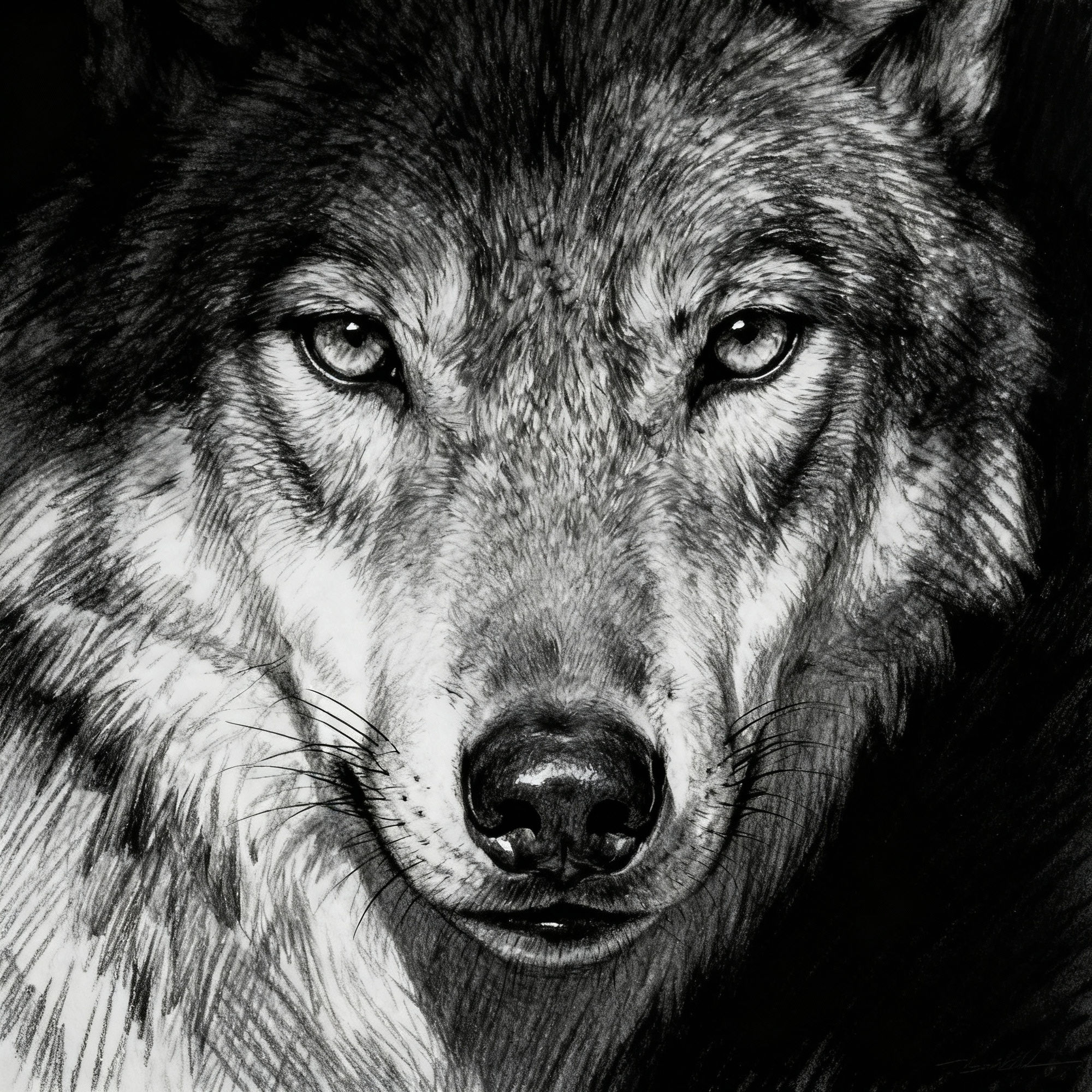Wolf Face Drawings - AI Art Gallery | Nightcafe