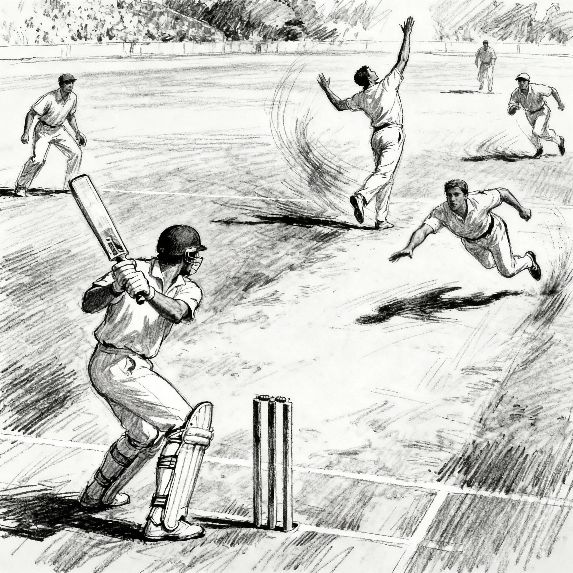Cricket Drawings - AI Art Gallery | Nightcafe
