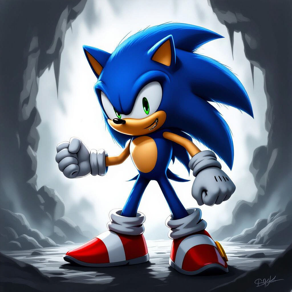 Shadow Drawing Sonic Art - AI Generated Images