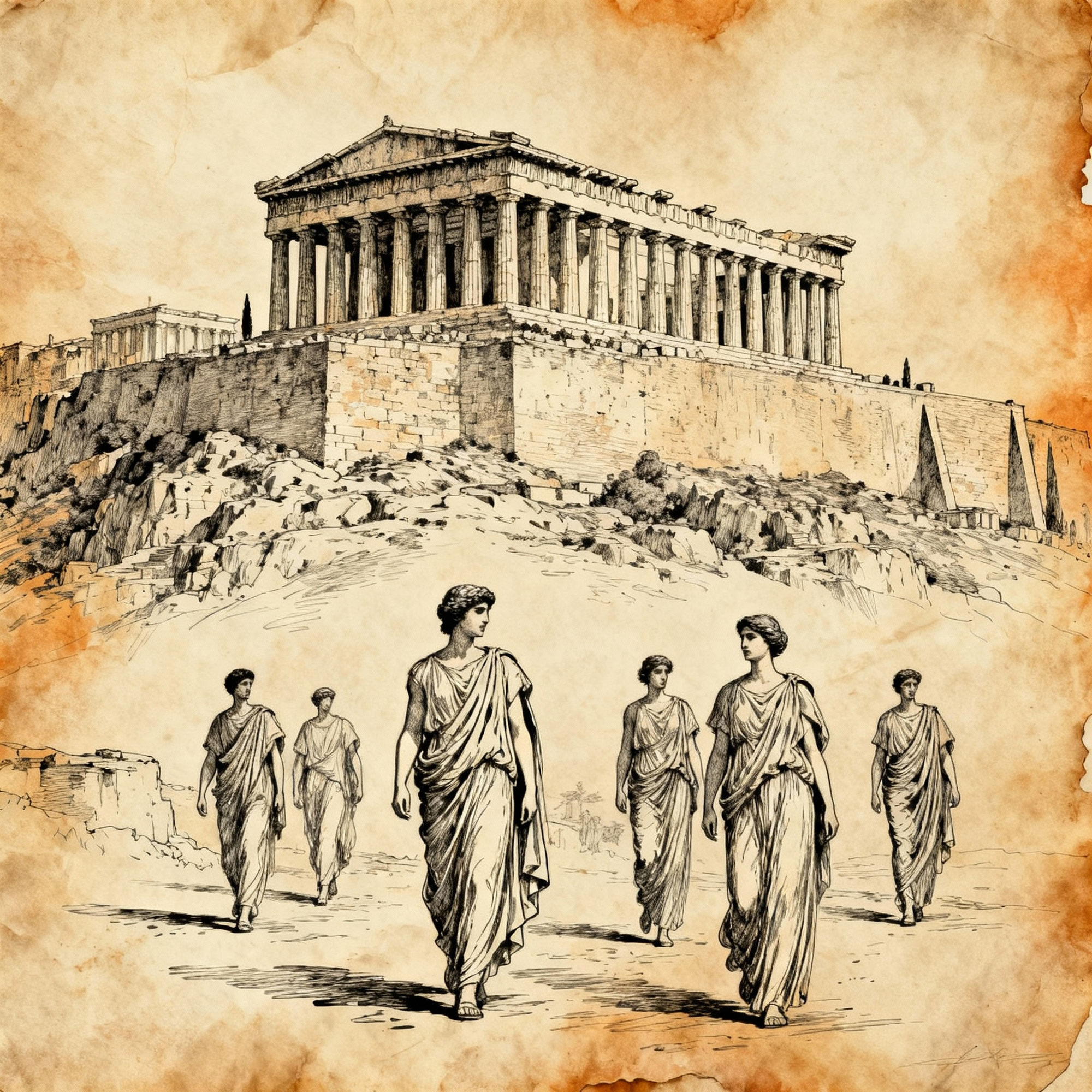 Ancient Greece Drawings - AI Art Gallery
