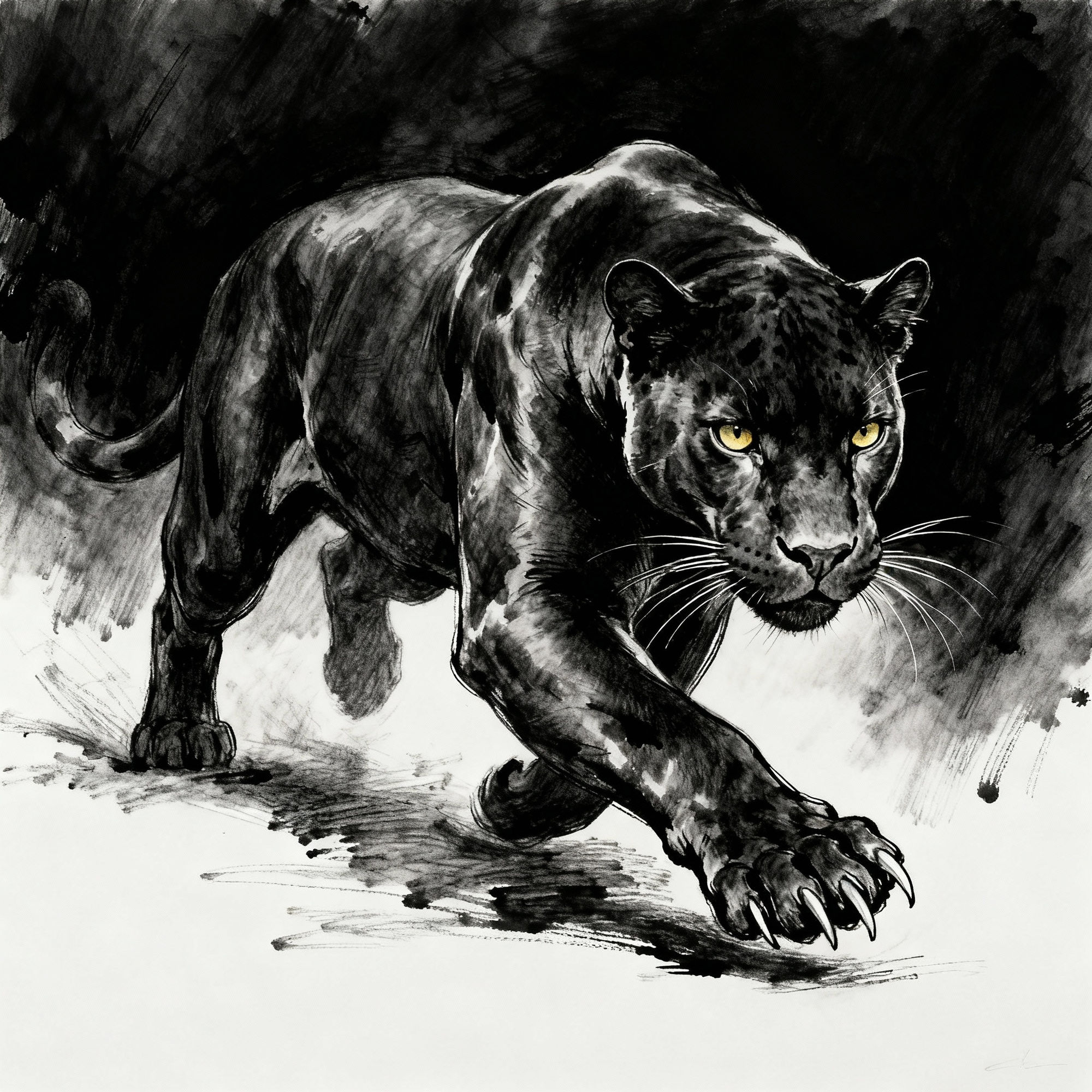 Black Panther Animal Drawings - AI Generated Art
