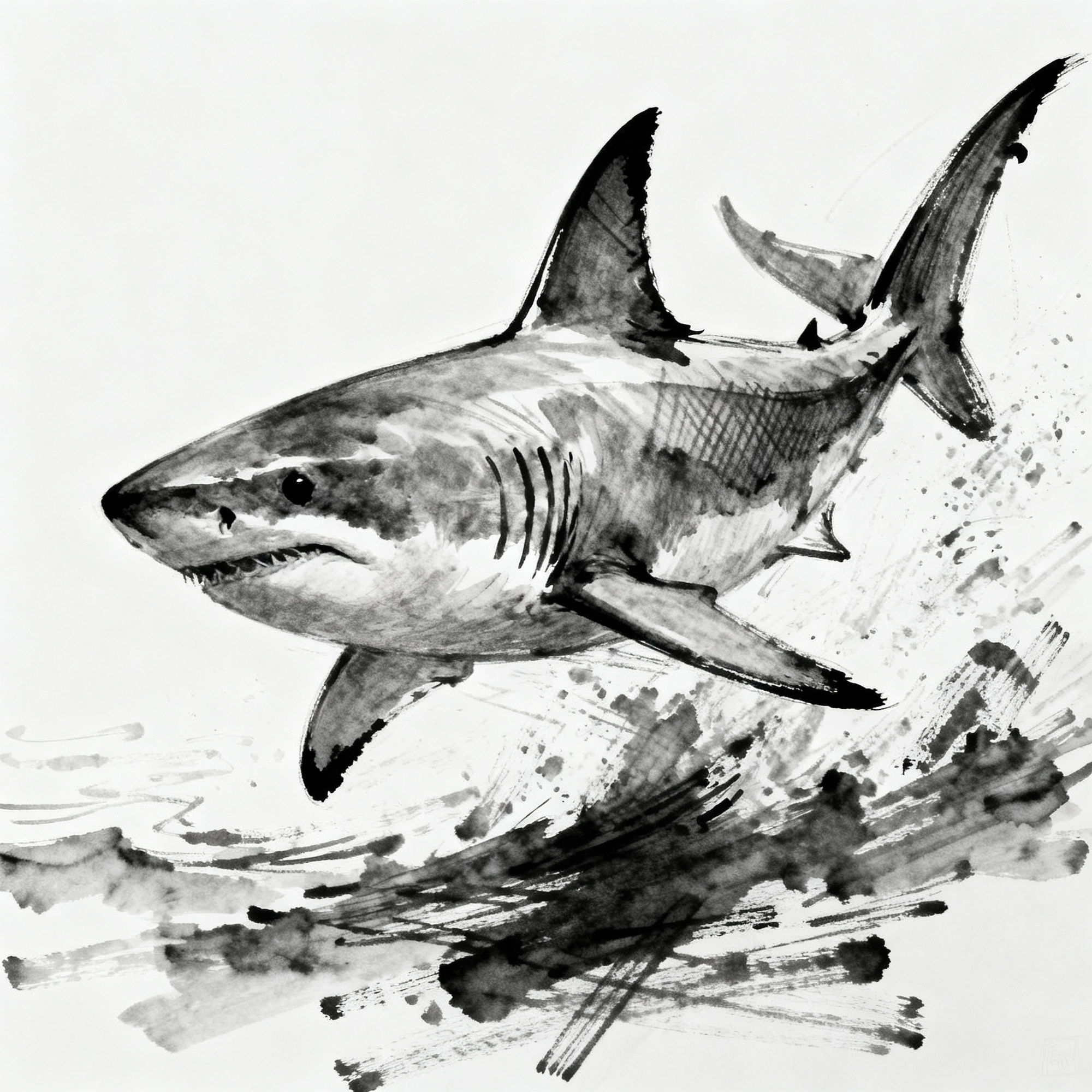 Sketch Shark Drawings - AI Generated Art