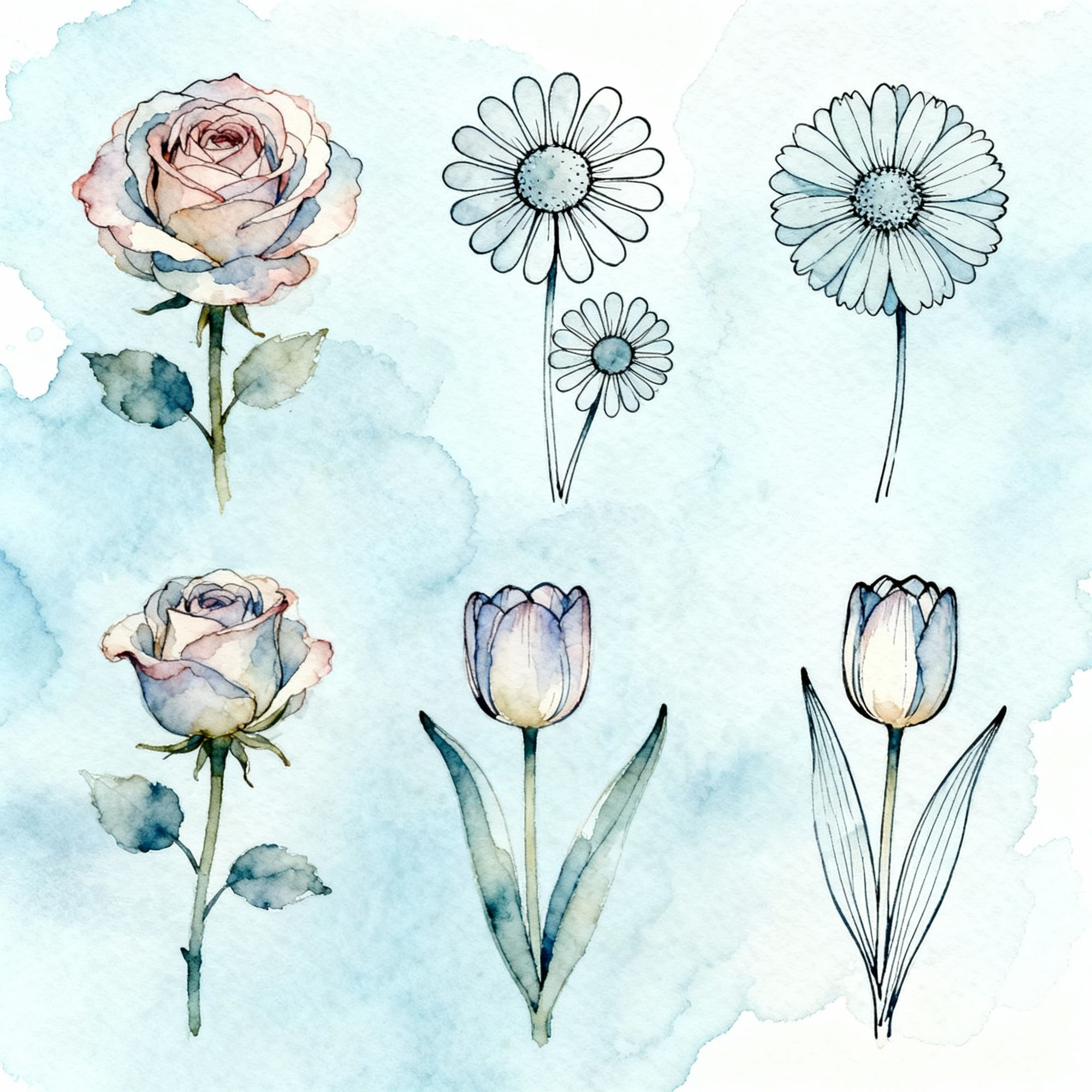 Easy Flower Drawings - AI Generated Art