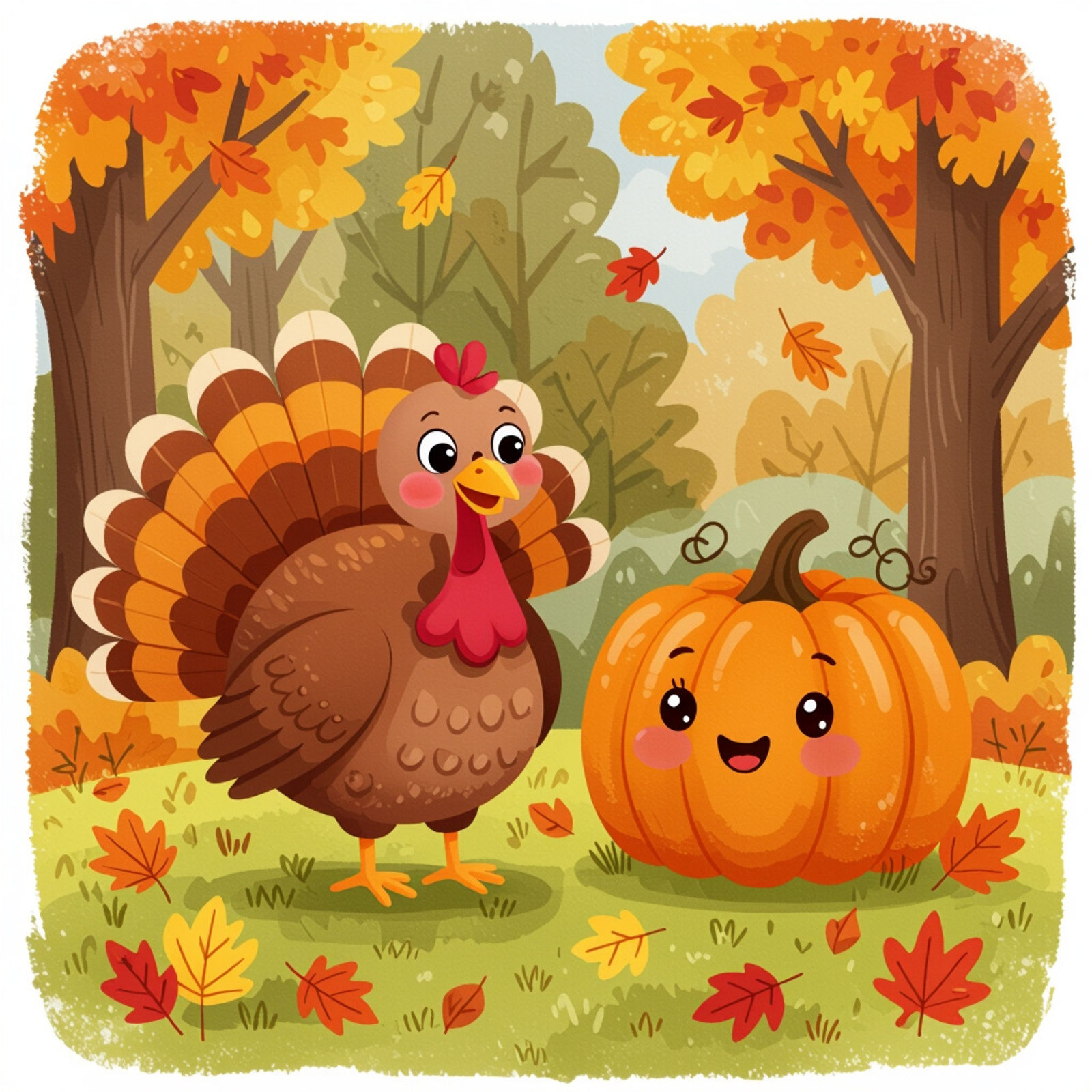 Cute Thanksgiving Drawings - AI Generated Art