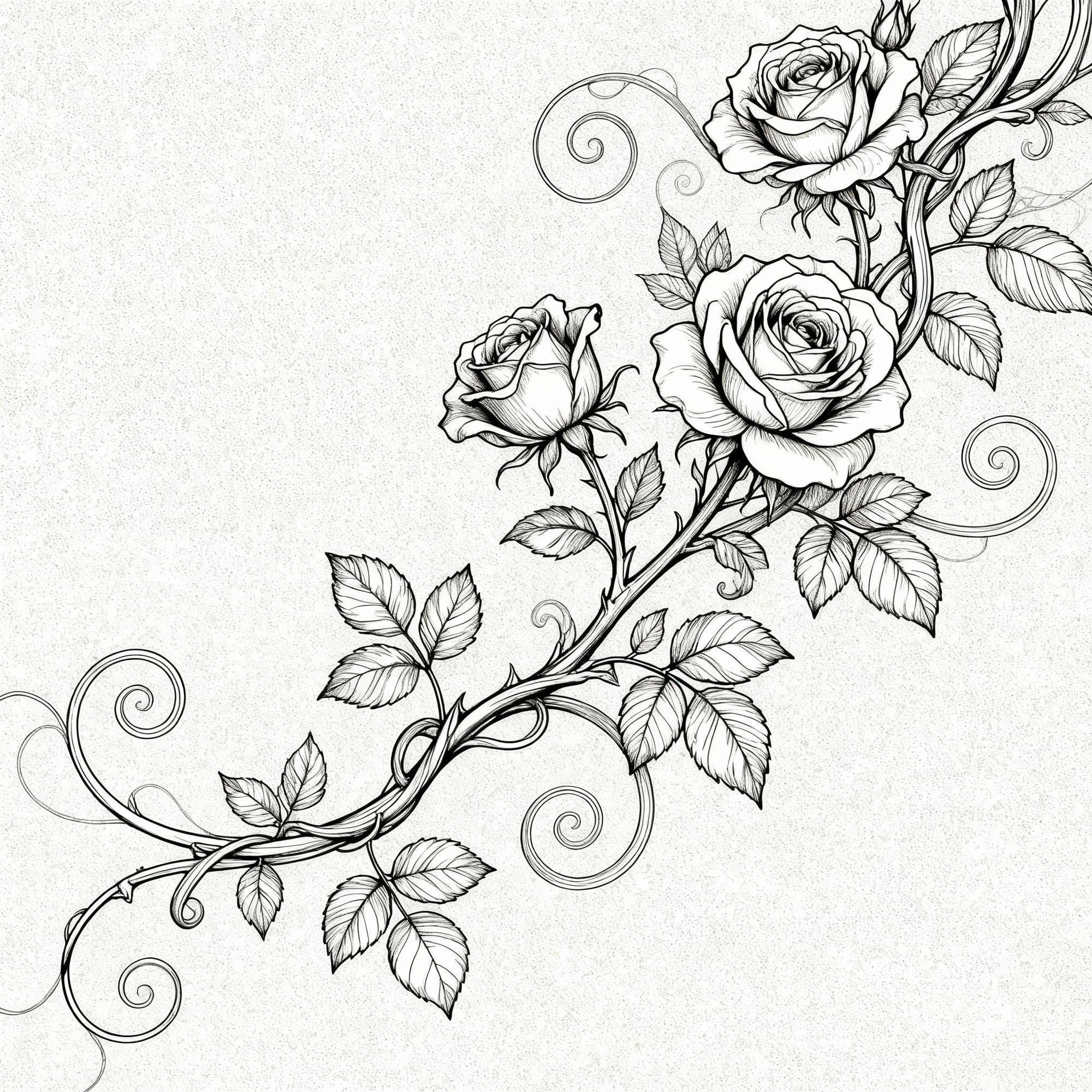 Rose Vine Drawing Gallery - Create Your Own AI Art