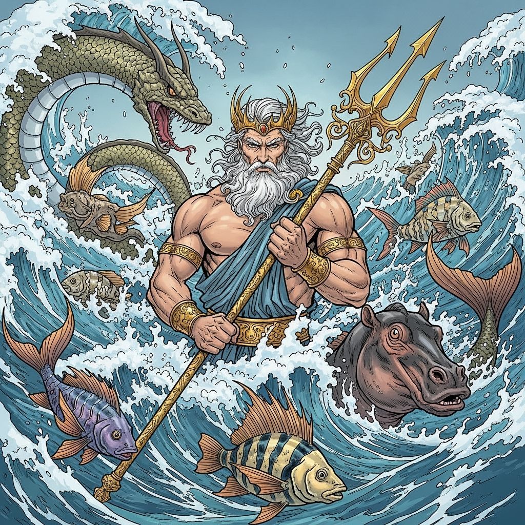 AI Poseidon Drawing Gallery | Create Your Own Greek God Art