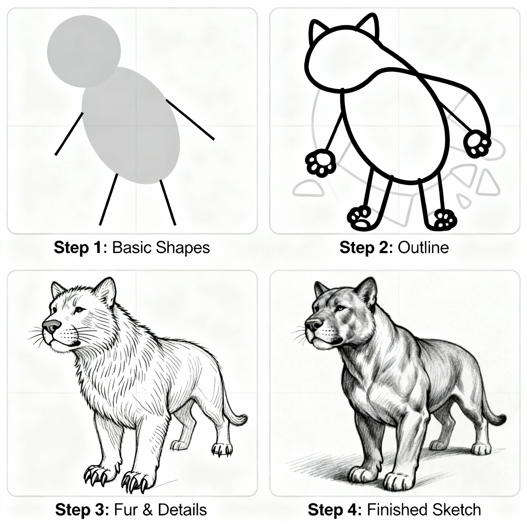 Easy Grizzly Bear Drawings - Step-by-step AI Art