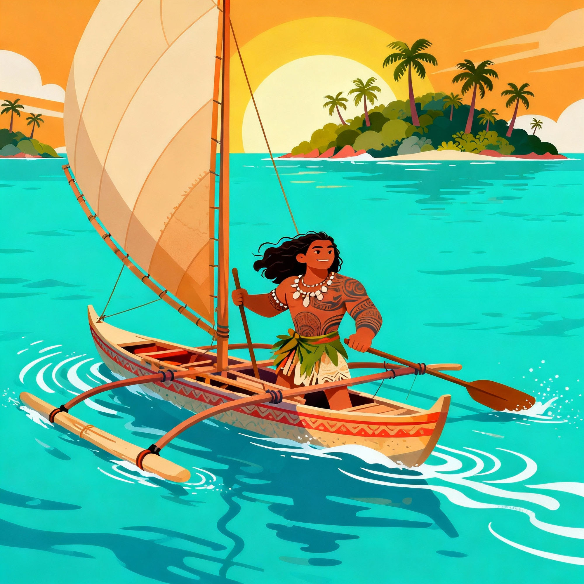 Moana Boat Drawing - Create Your Own AI Art