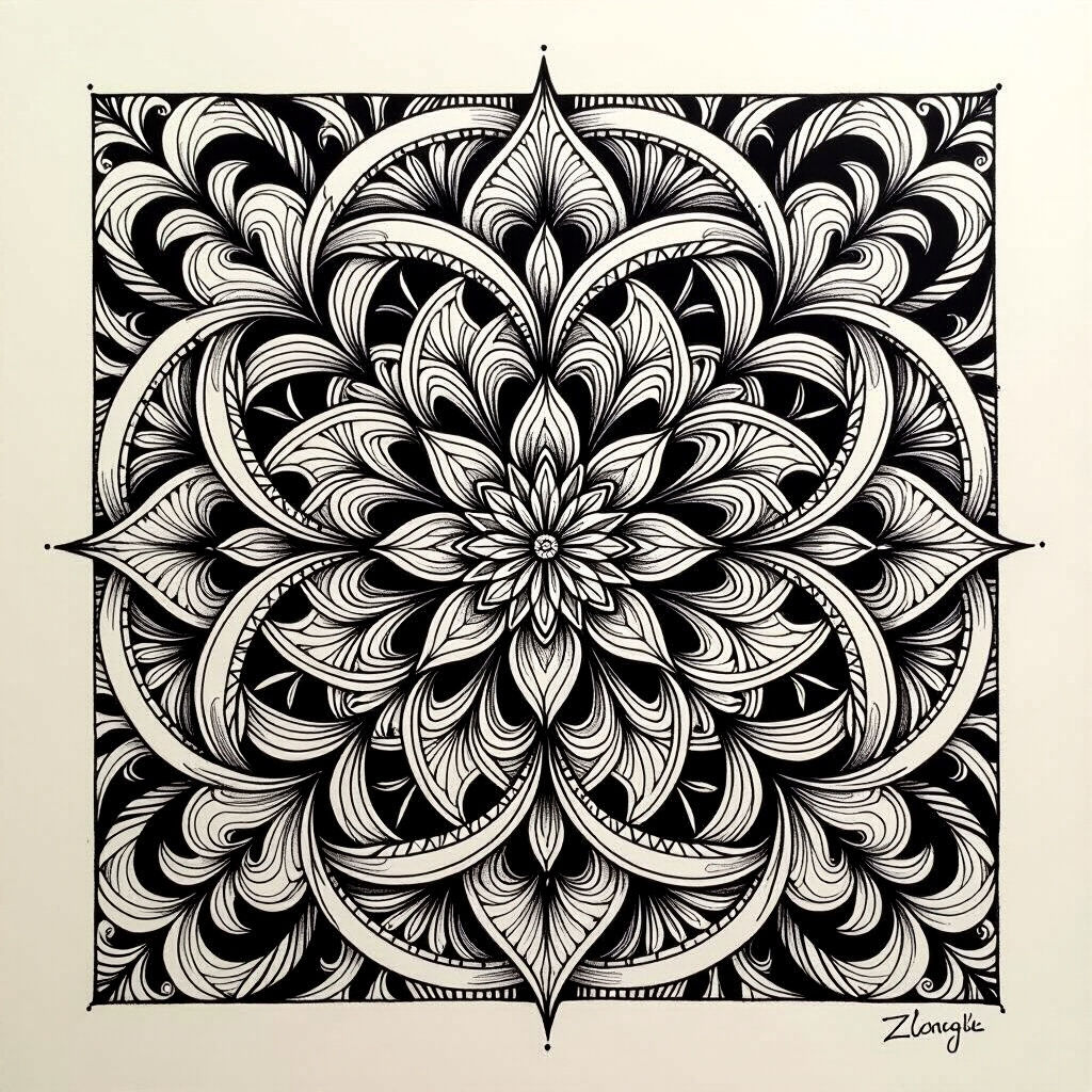 Beautiful Zentangle Art - Create Your Own AI Designs