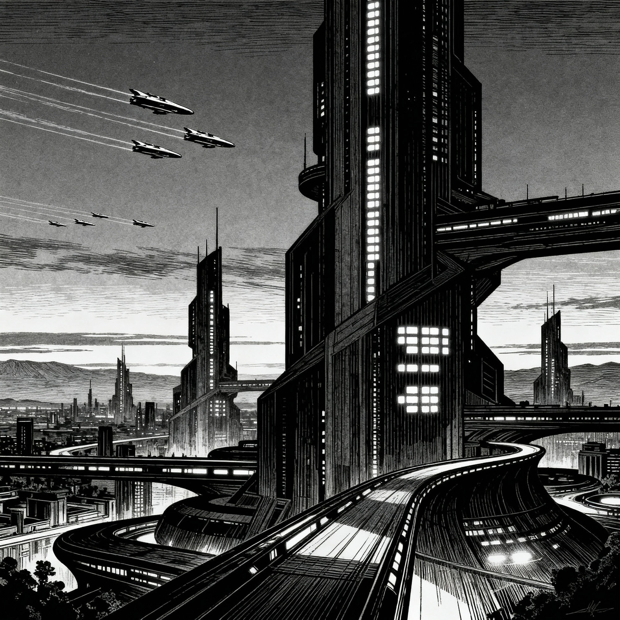 Cityscape Drawing Gallery - AI Art Creations