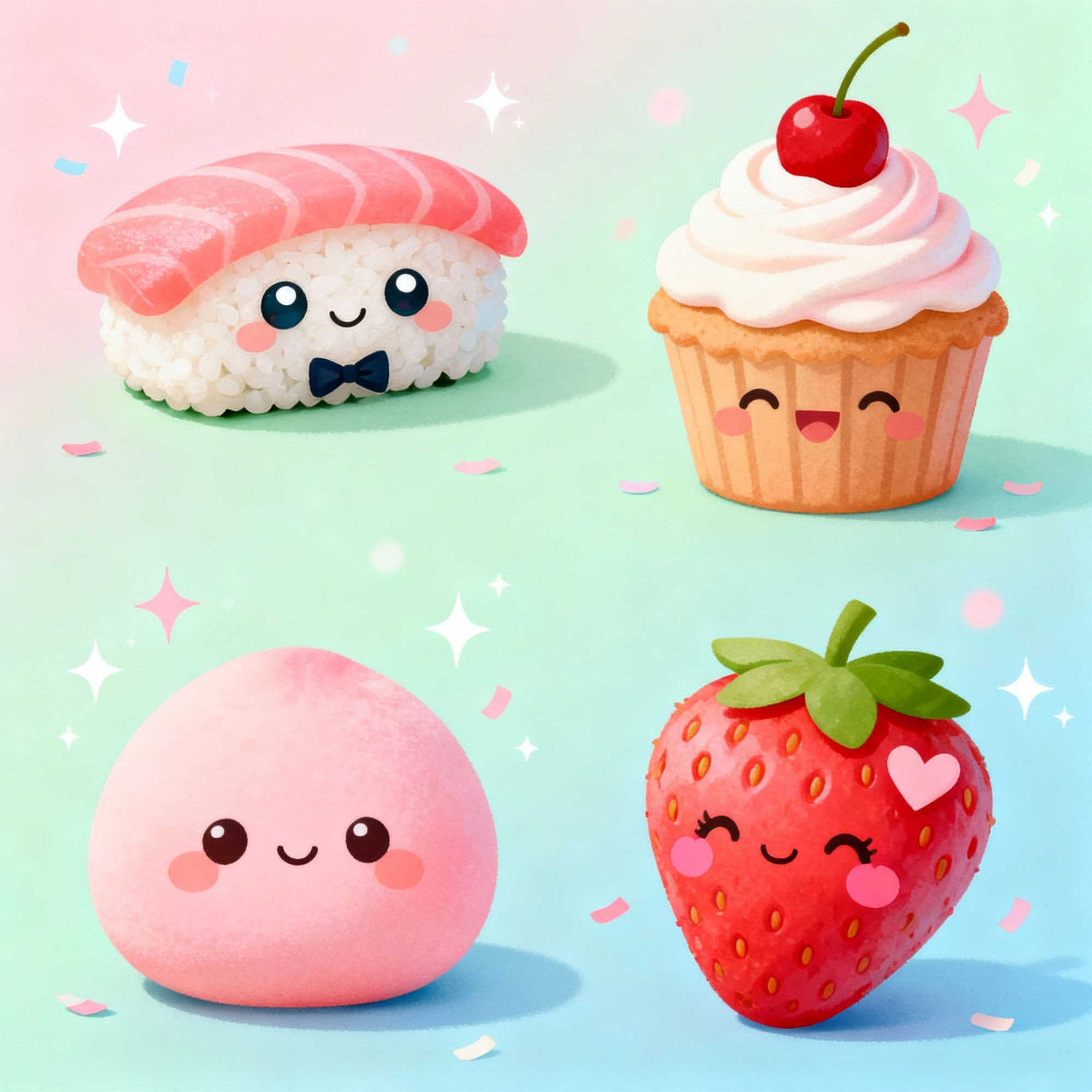 Cute Food Drawings - AI Generated Art