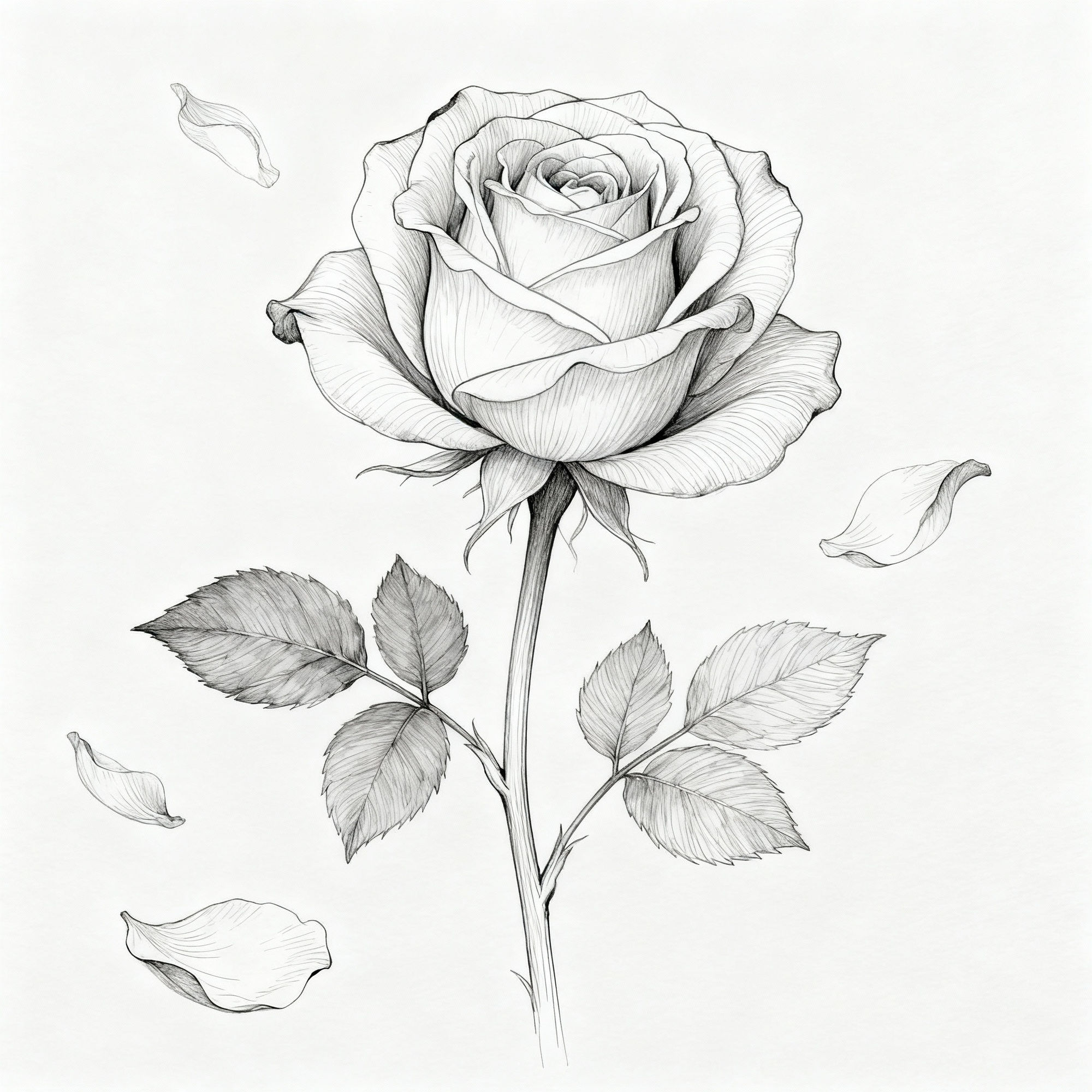 Easy Flower Sketch Drawing - Create Your Own With AI