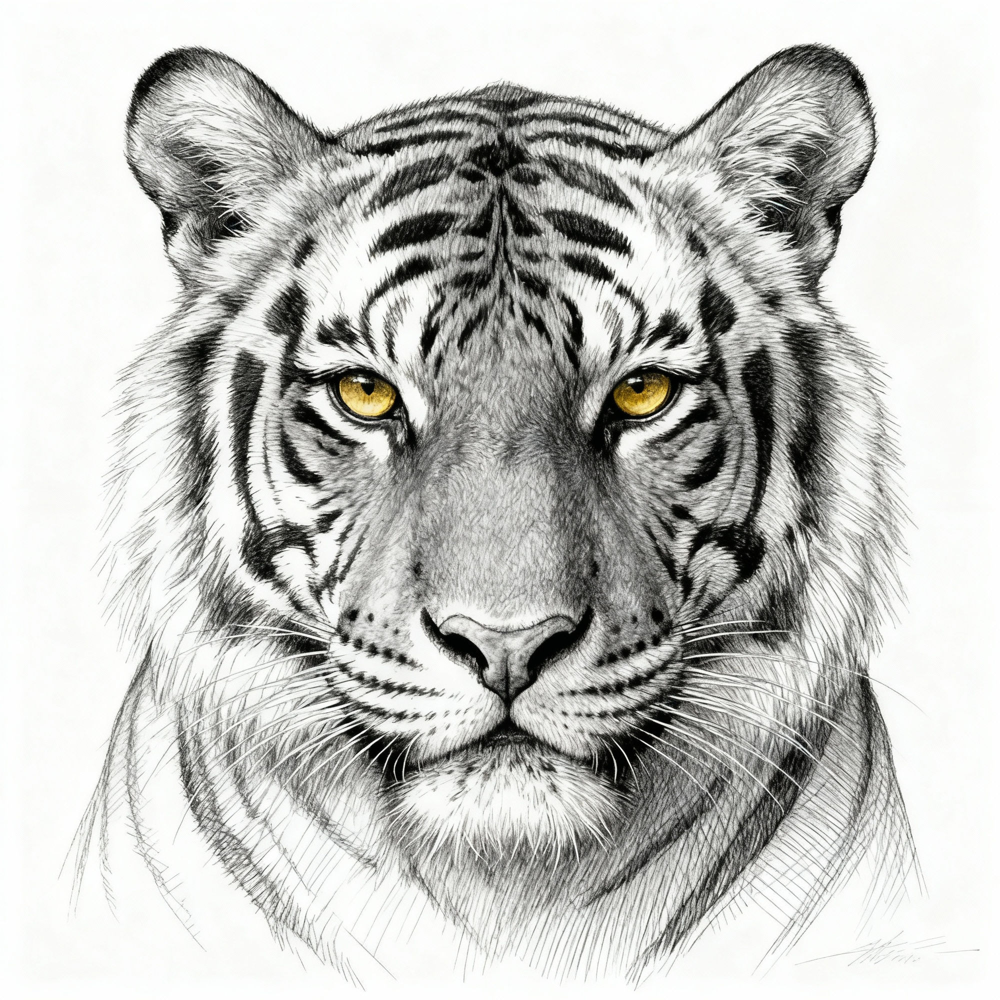 Tiger Sketch Art - AI Generated