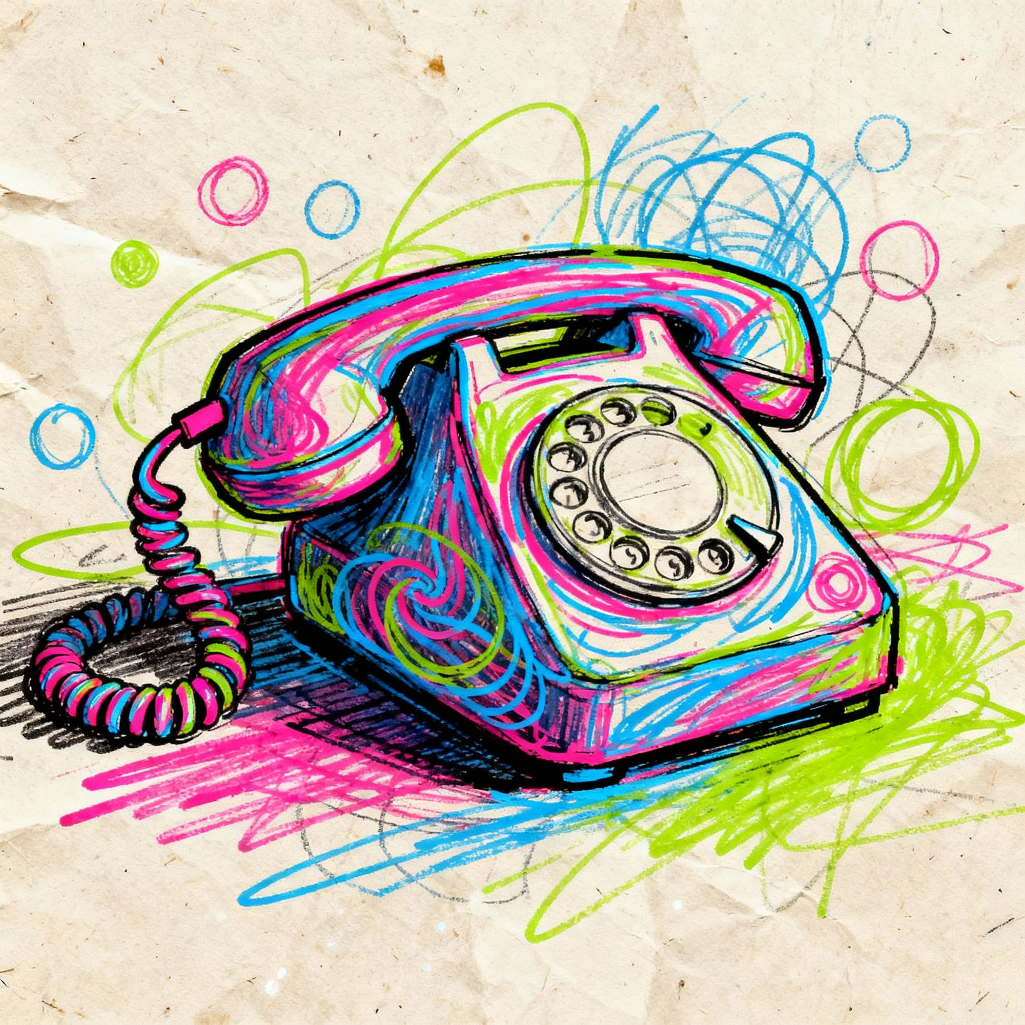Telephone Drawings - AI Art Generator | Nightcafe
