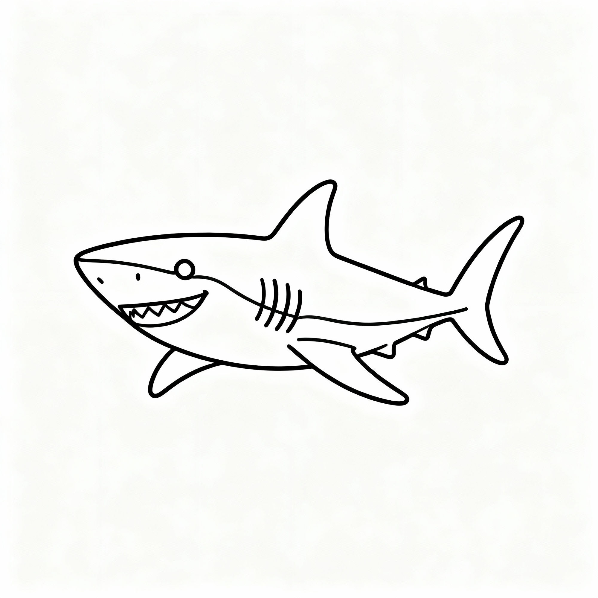 Simple Shark Drawing - Easy AI Art Gallery