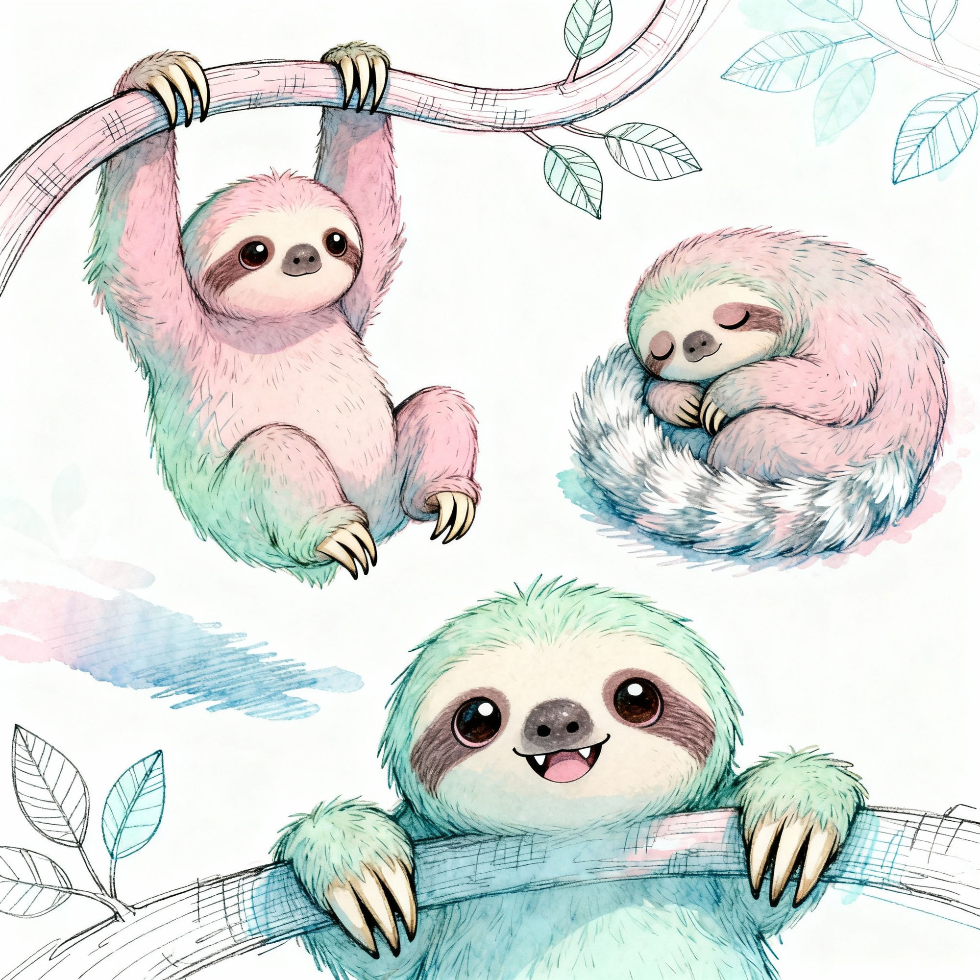 Sloth Clip Art - Adorable AI-generated Designs