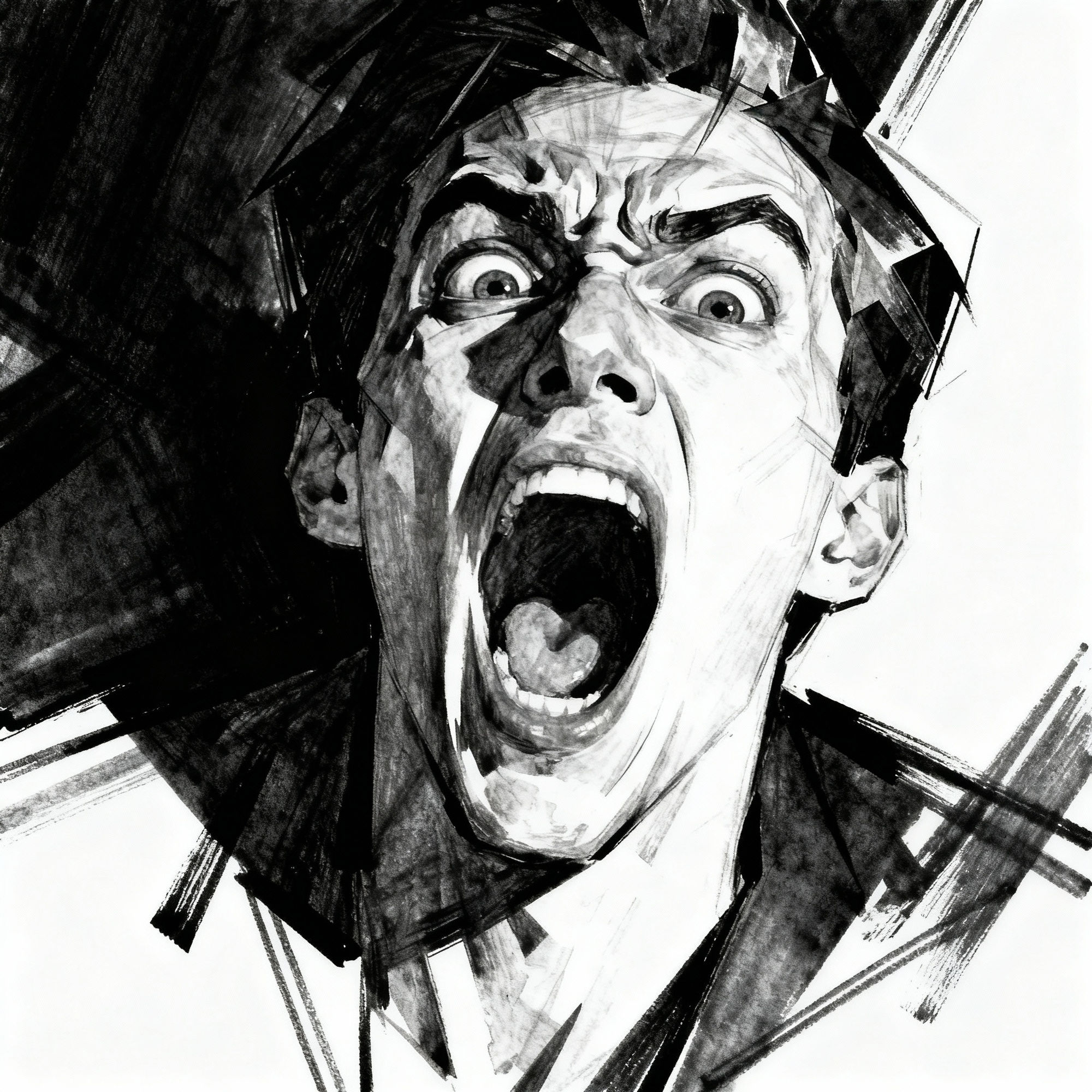 Screaming Face Drawings - Create Your Own AI Art