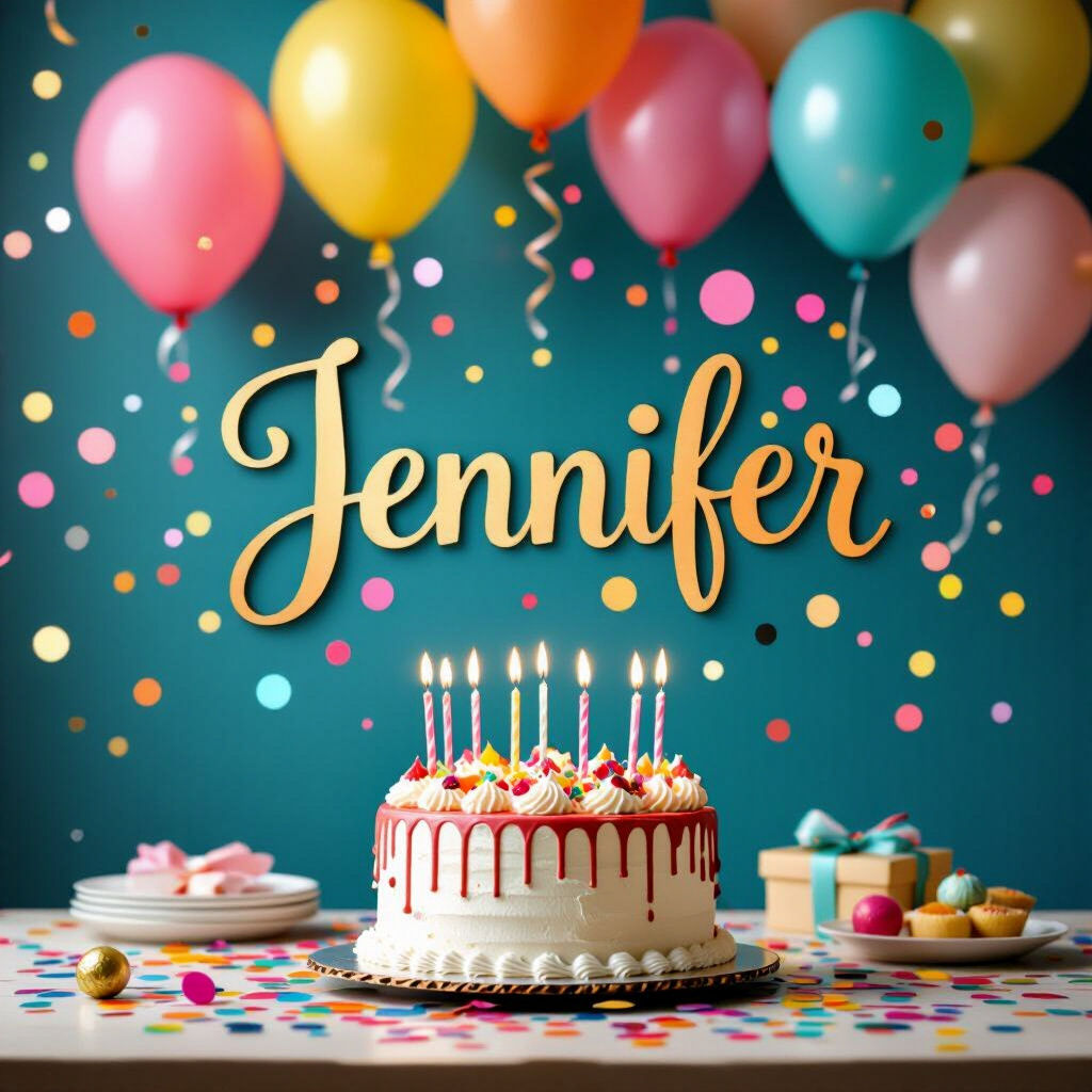 Happy Birthday Jennifer Images - AI Generated