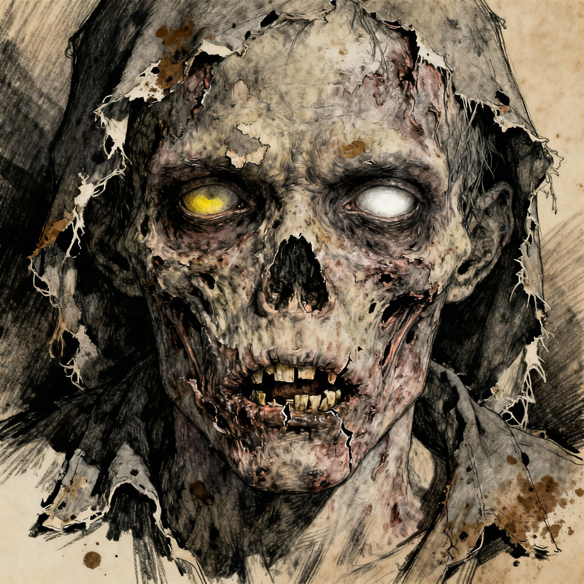 Zombie Face Drawing - AI Art Generator | Nightcafe