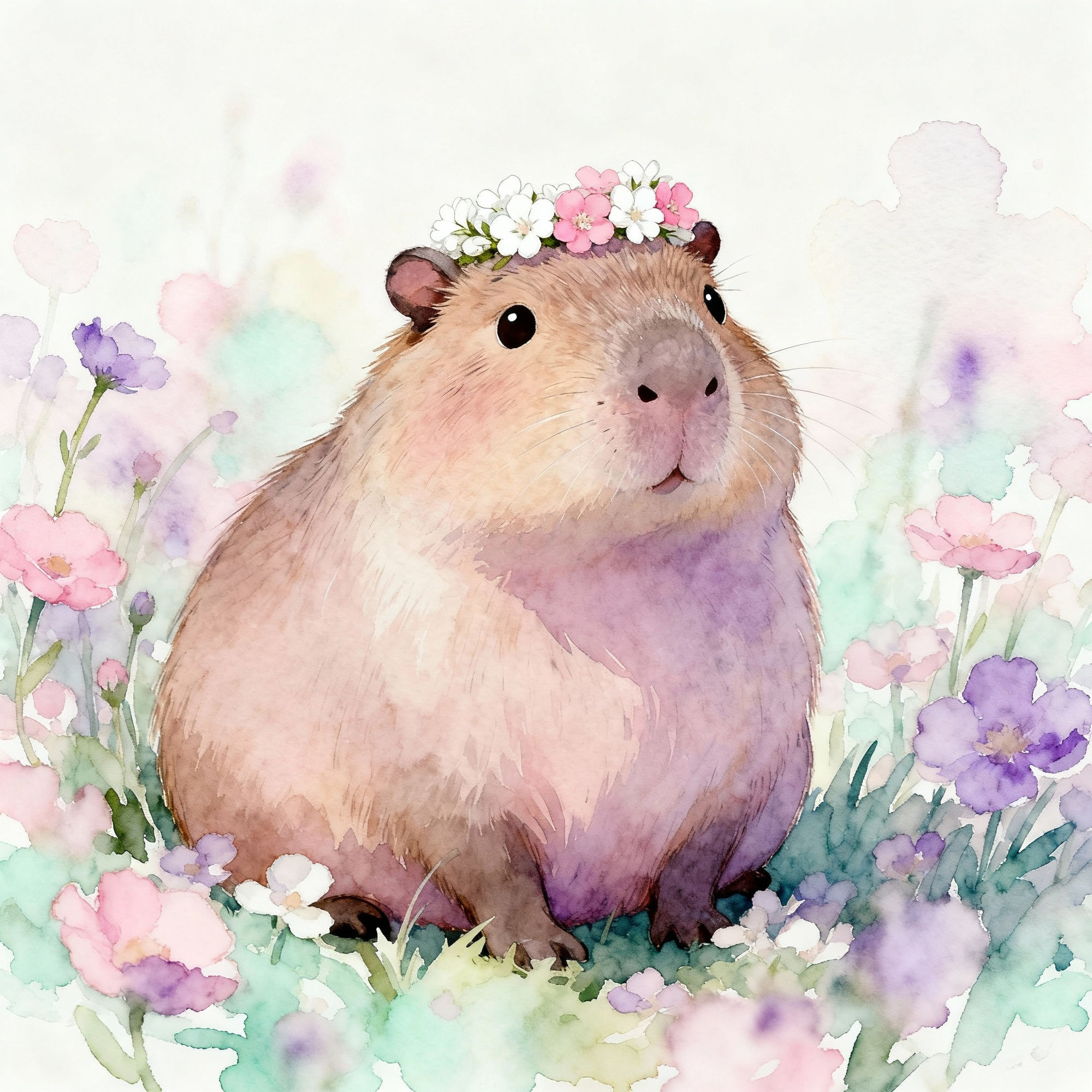 Cute Kawaii Capybara Drawings - AI Generated Art
