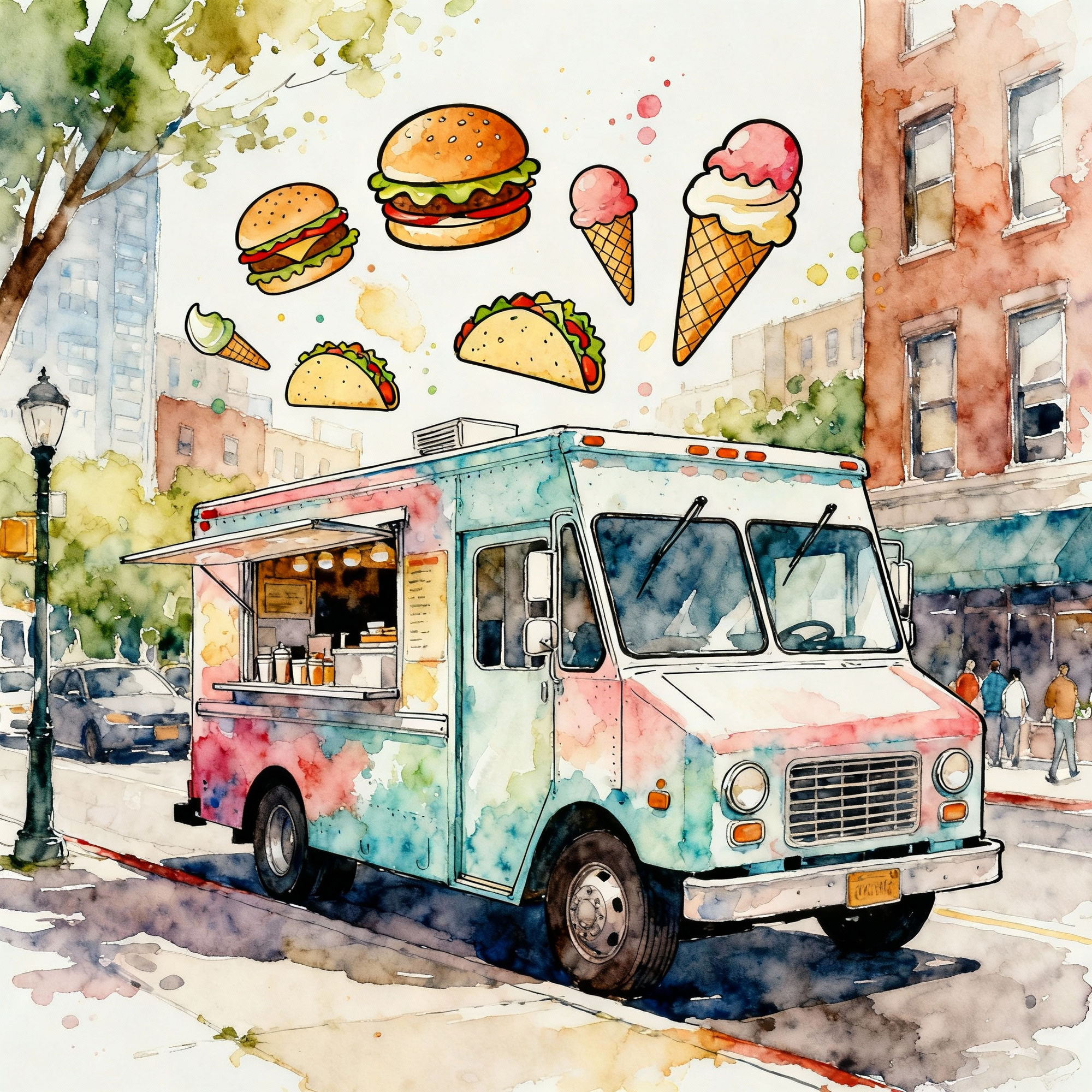 Food Truck Drawings - AI Generated Art