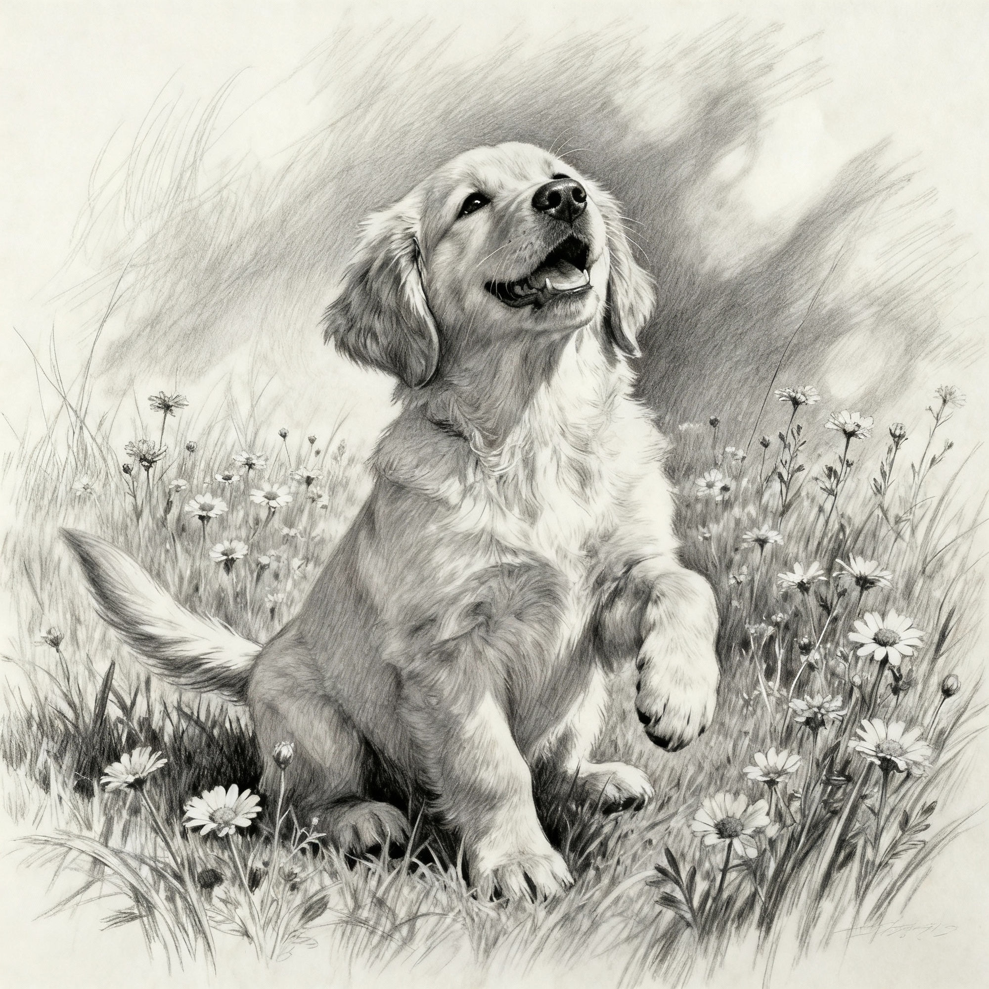 Golden Retriever Drawings - Create Your Own AI Art
