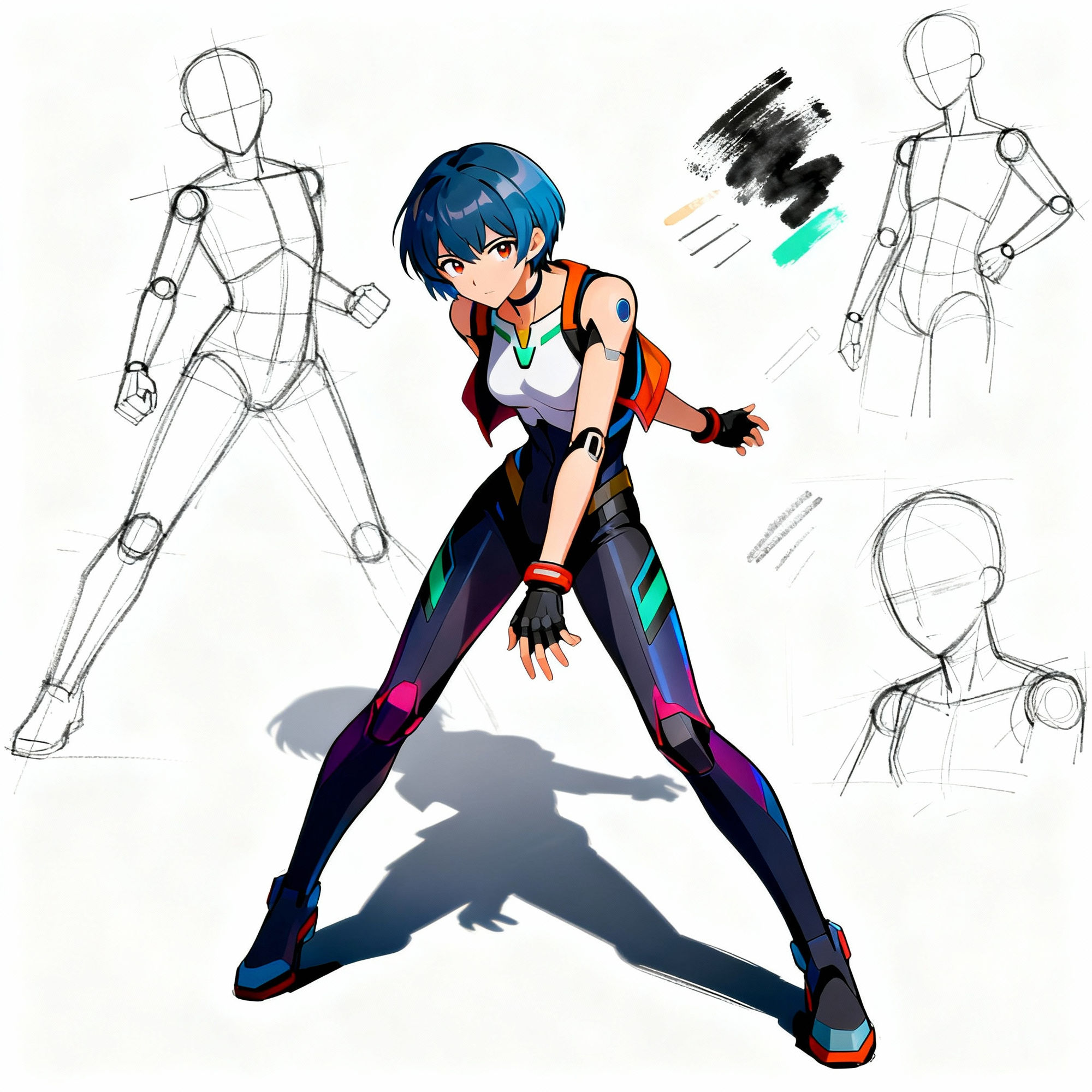 Sketch Anime Bases - AI Generated & Customizable