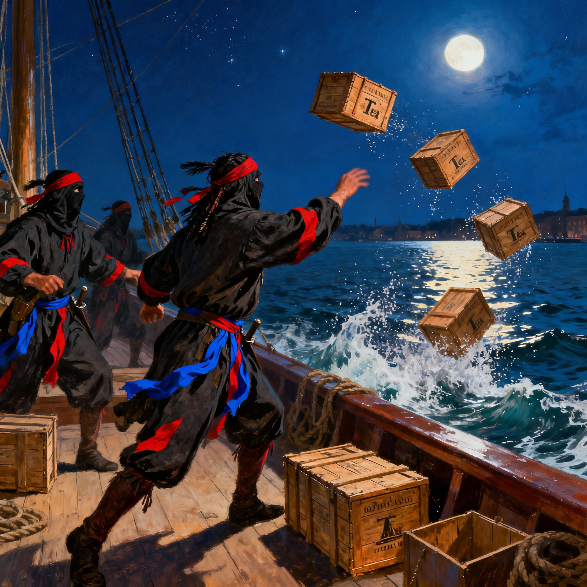 Boston Tea Party Drawings - AI Generated Art