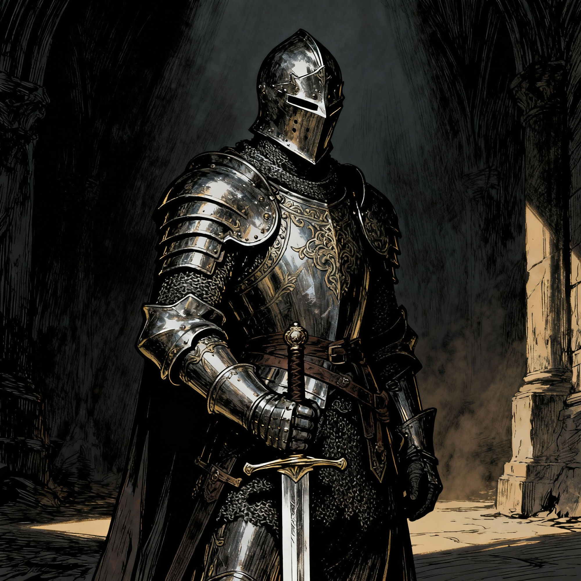 Knights Drawings - AI Art Generator