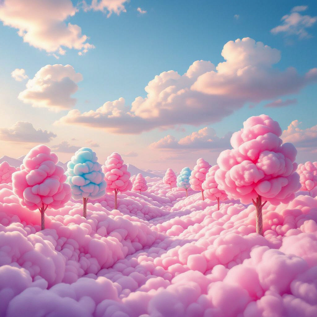Cotton Candy Art - Unique AI-generated Art
