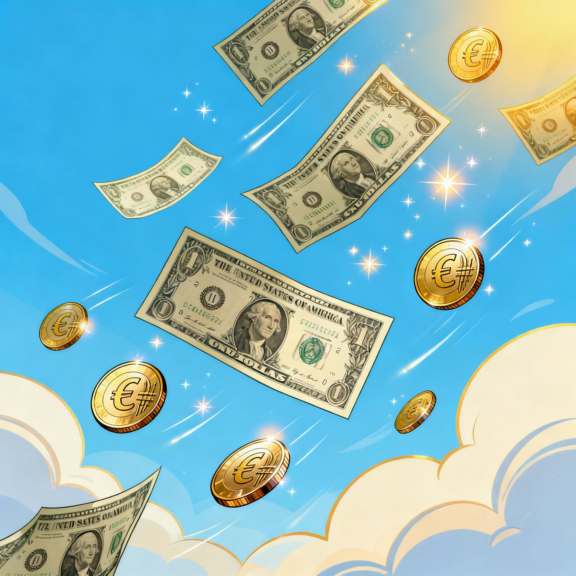 Money Falling Drawings - AI Art Generator