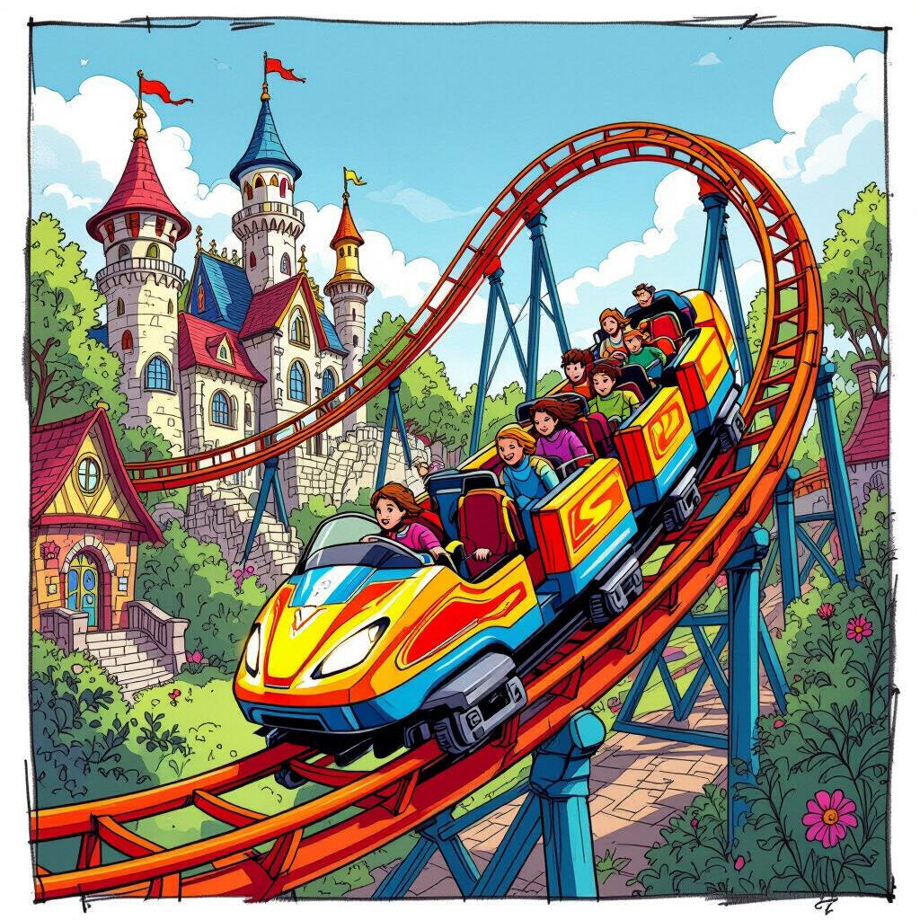 Roller Coaster Drawings - AI Art Gallery