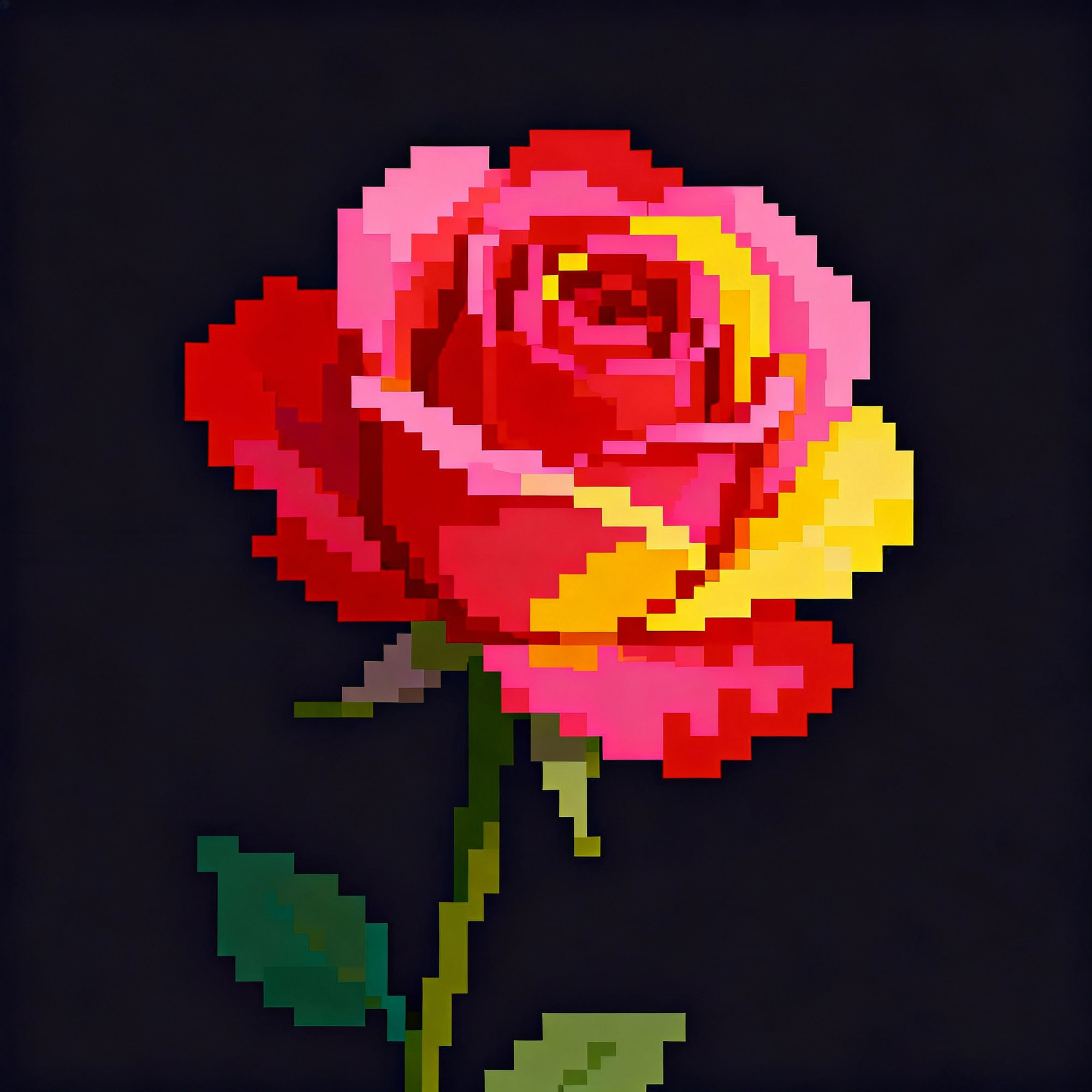Pixel Art Rose - AI Generated Art