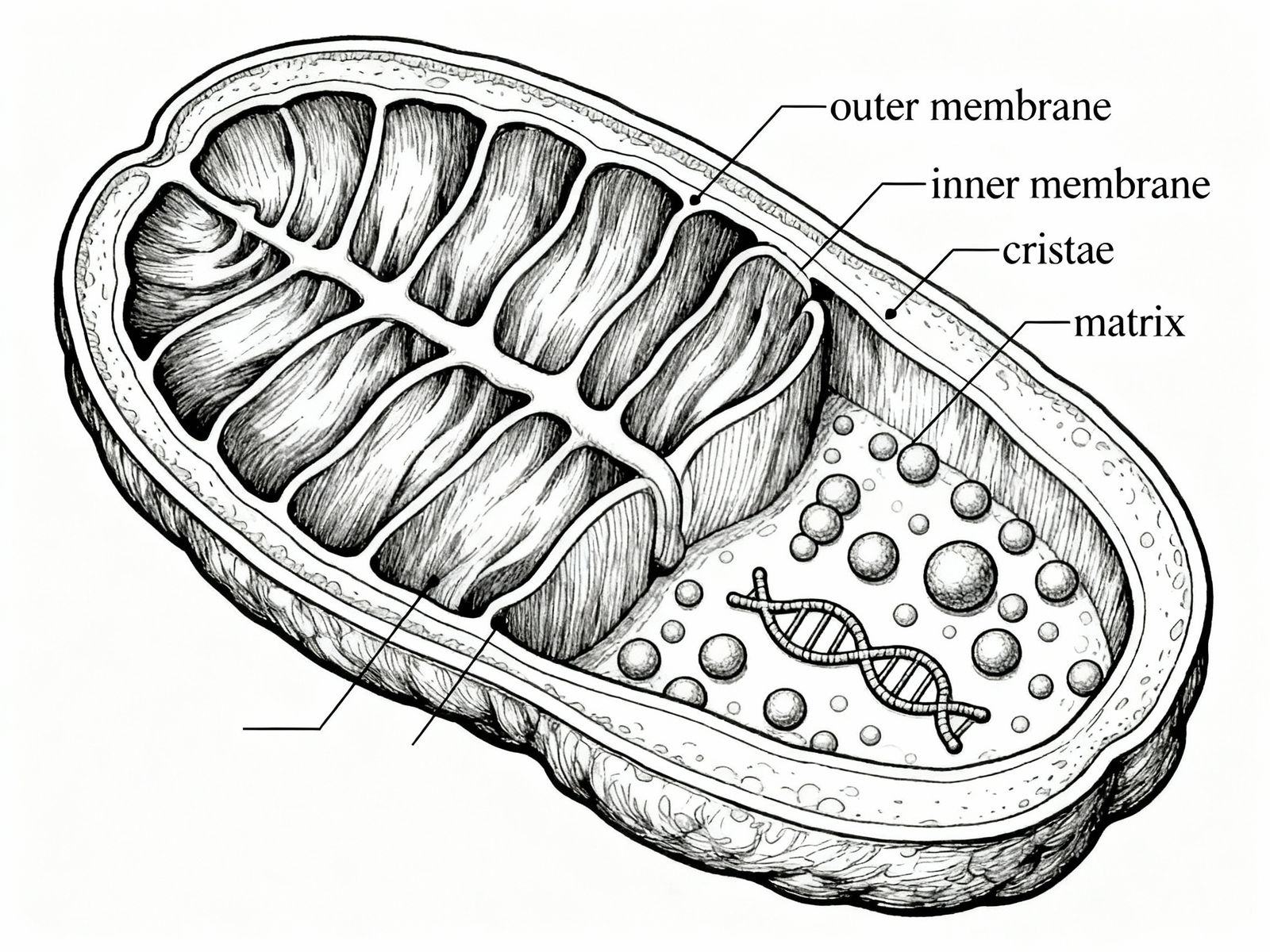 Mitochondria Drawings - AI Generated Art For Science & Education