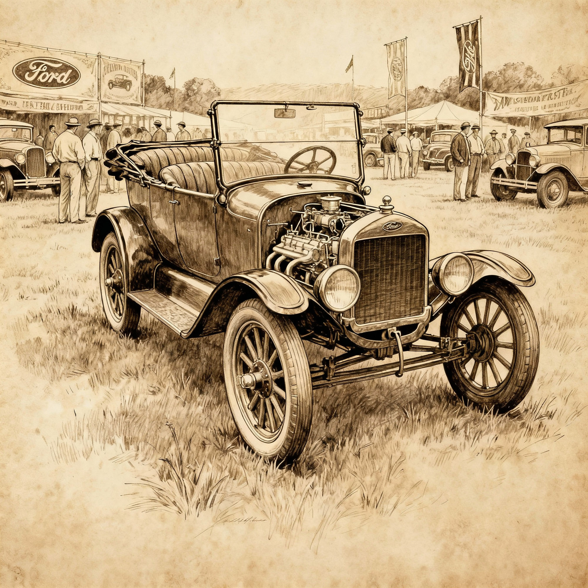 Ford Model T Drawings - AI Art Gallery