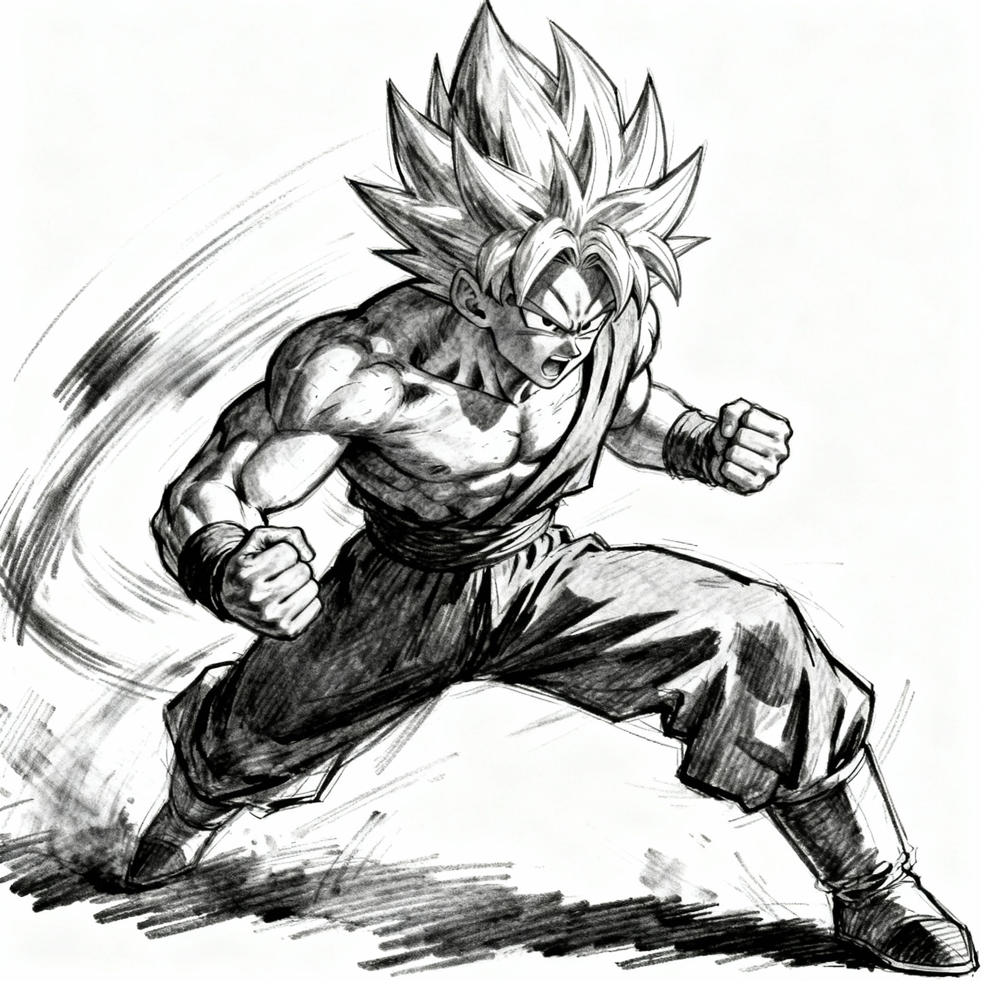 Goku Sketch Art - AI Generated Fan Art