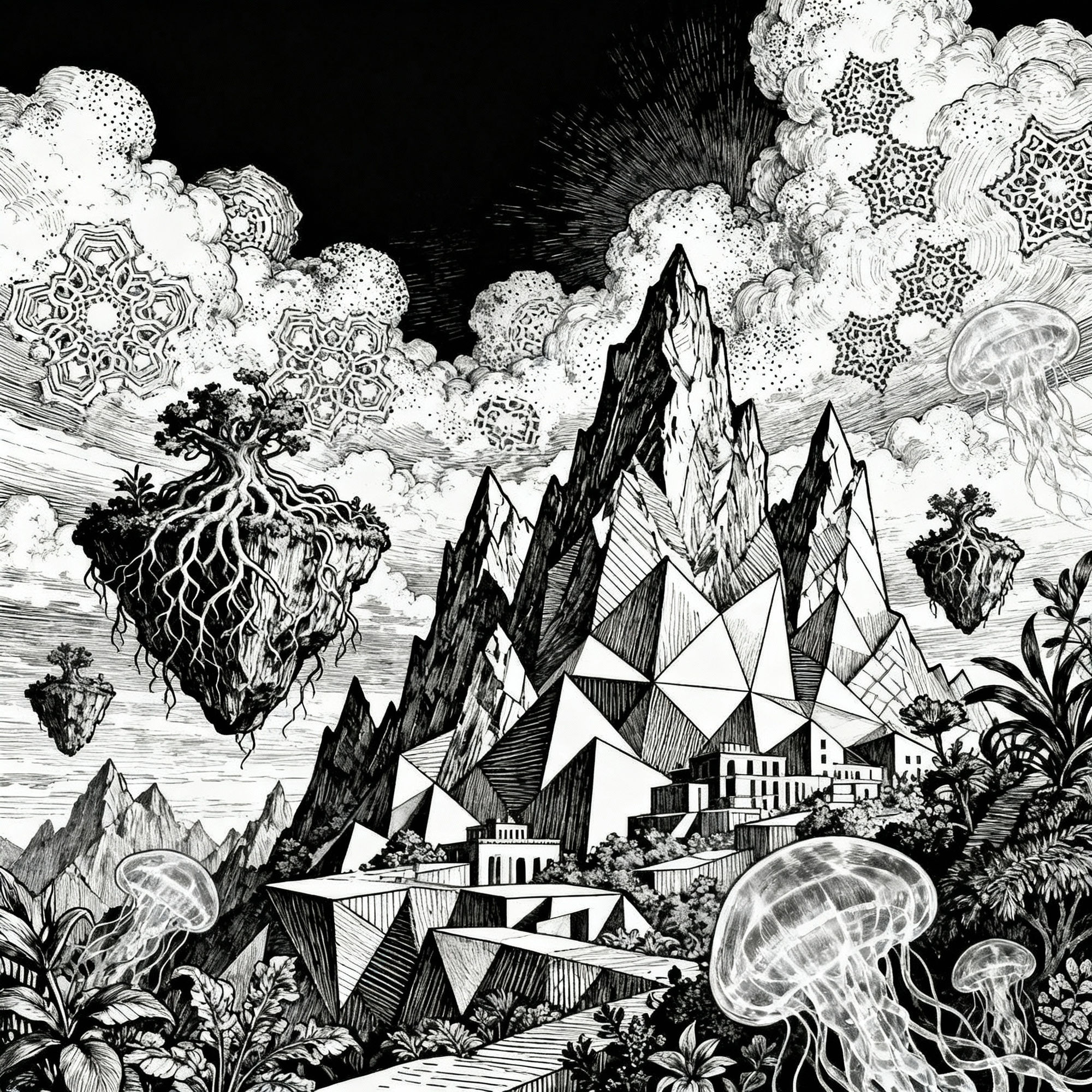 Black And White Art Drawings - AI Generated Art