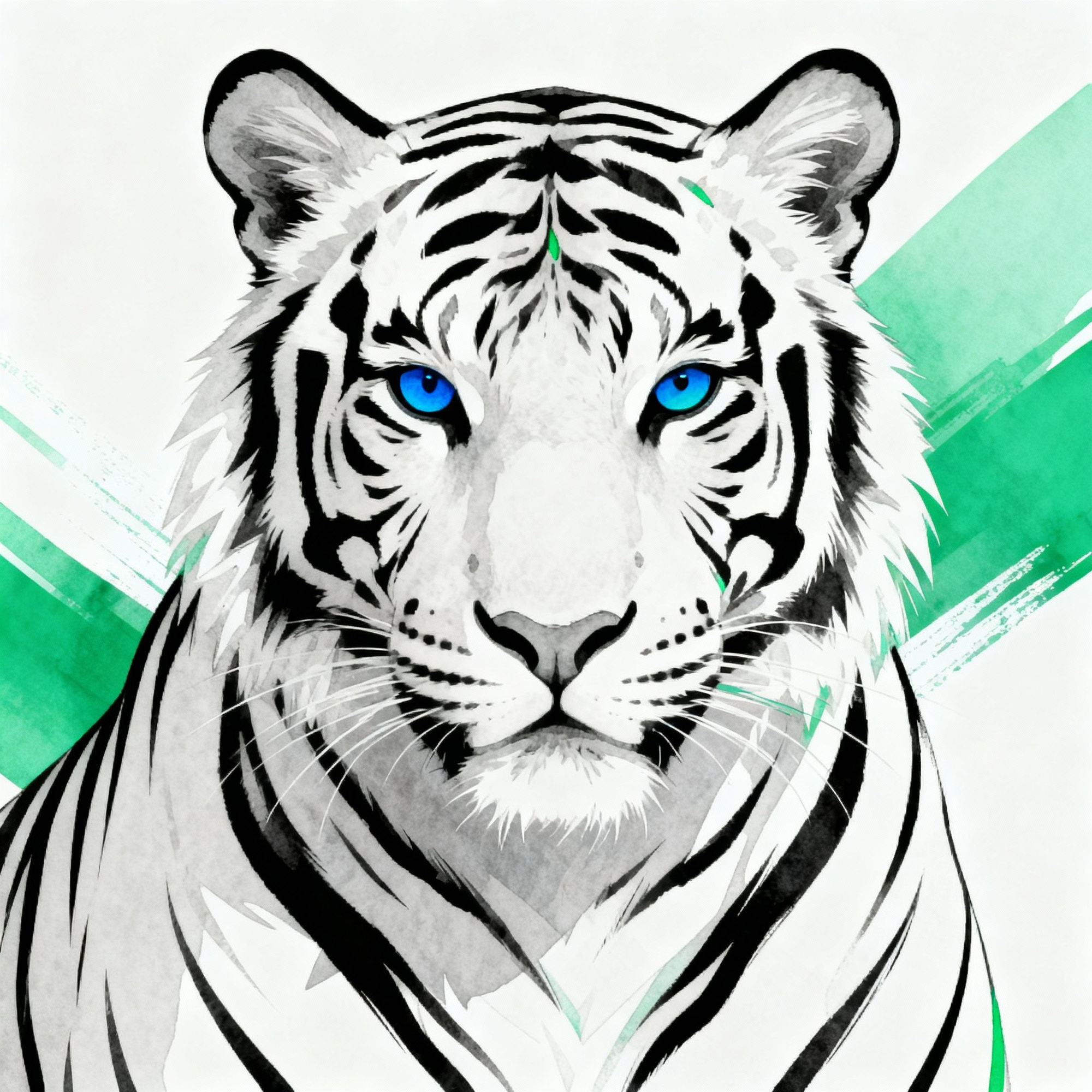 White Tiger Drawings - AI Art Gallery