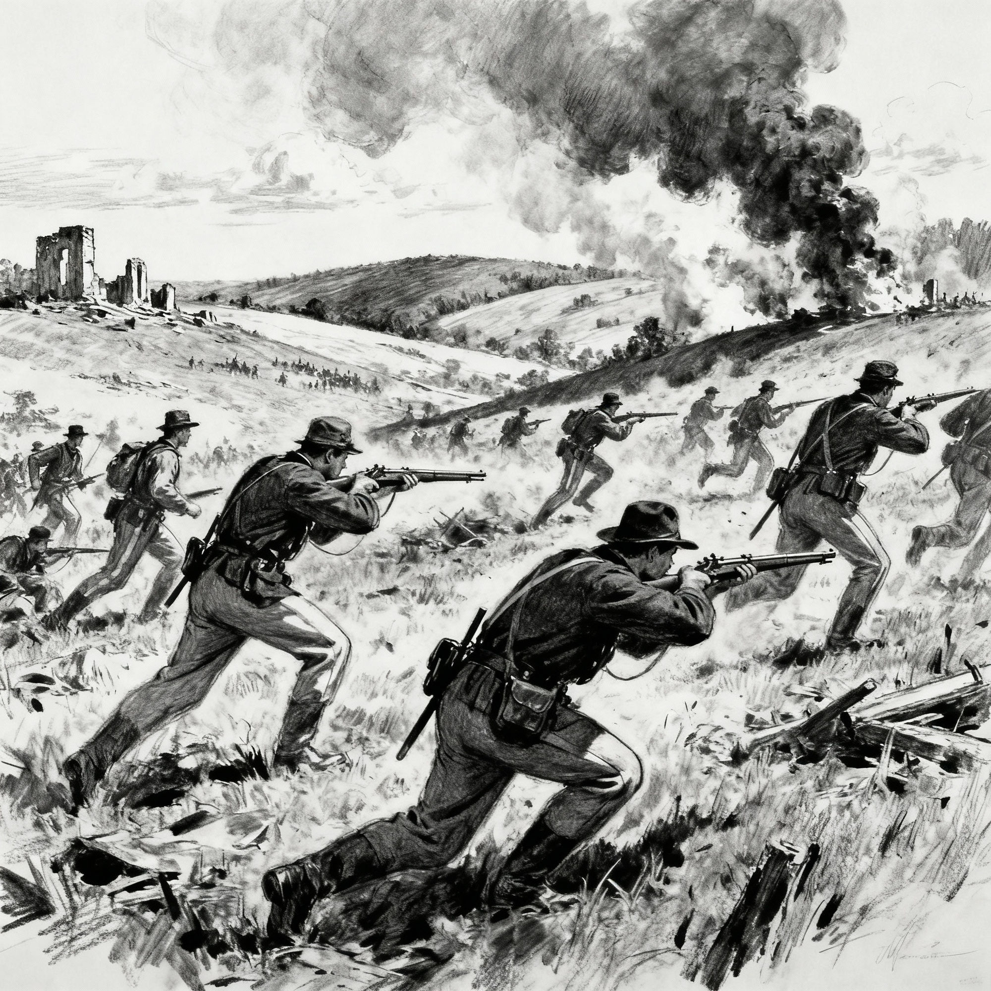 Battle Of Antietam Drawings - Easy AI Art
