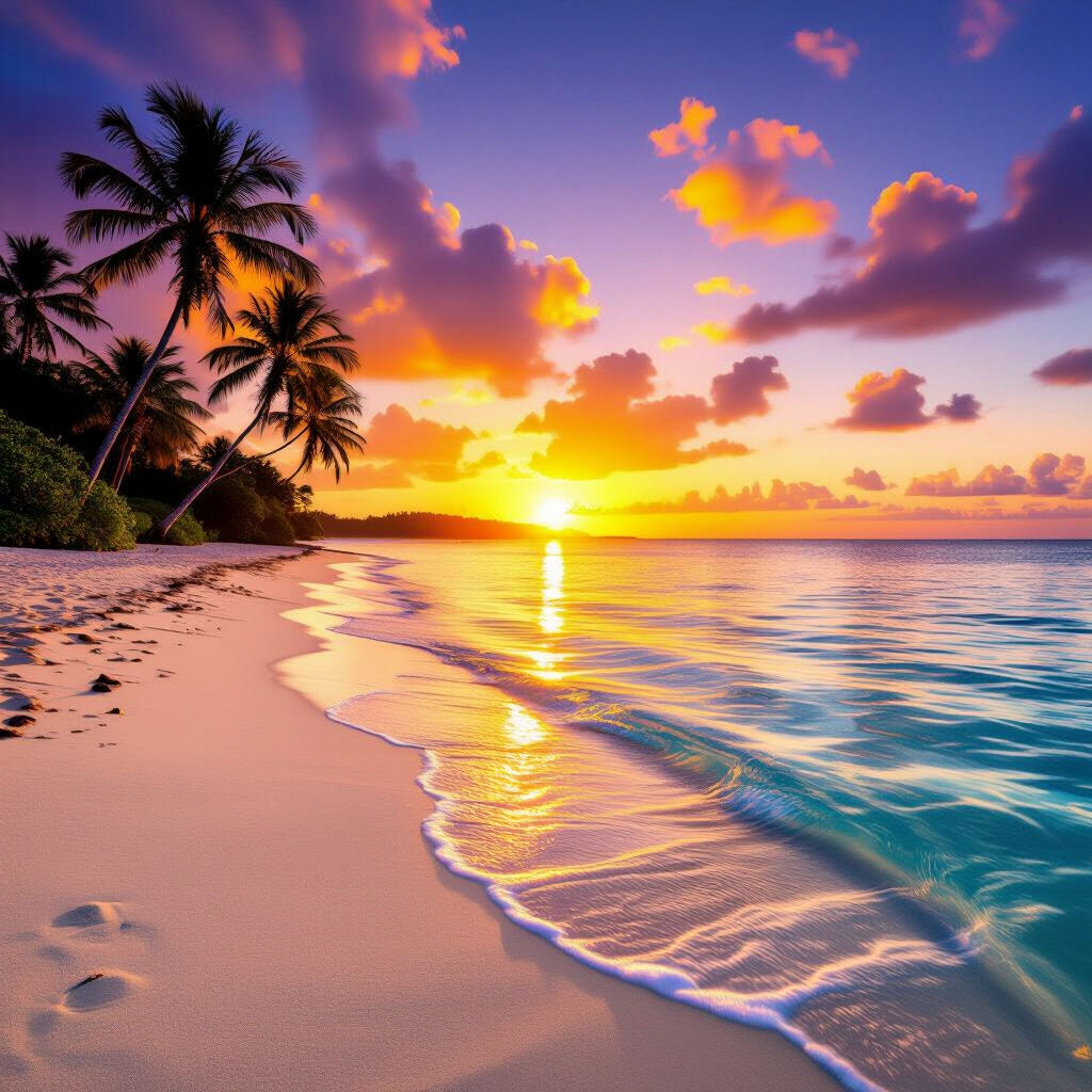 Beach Background Wallpaper - AI Generated