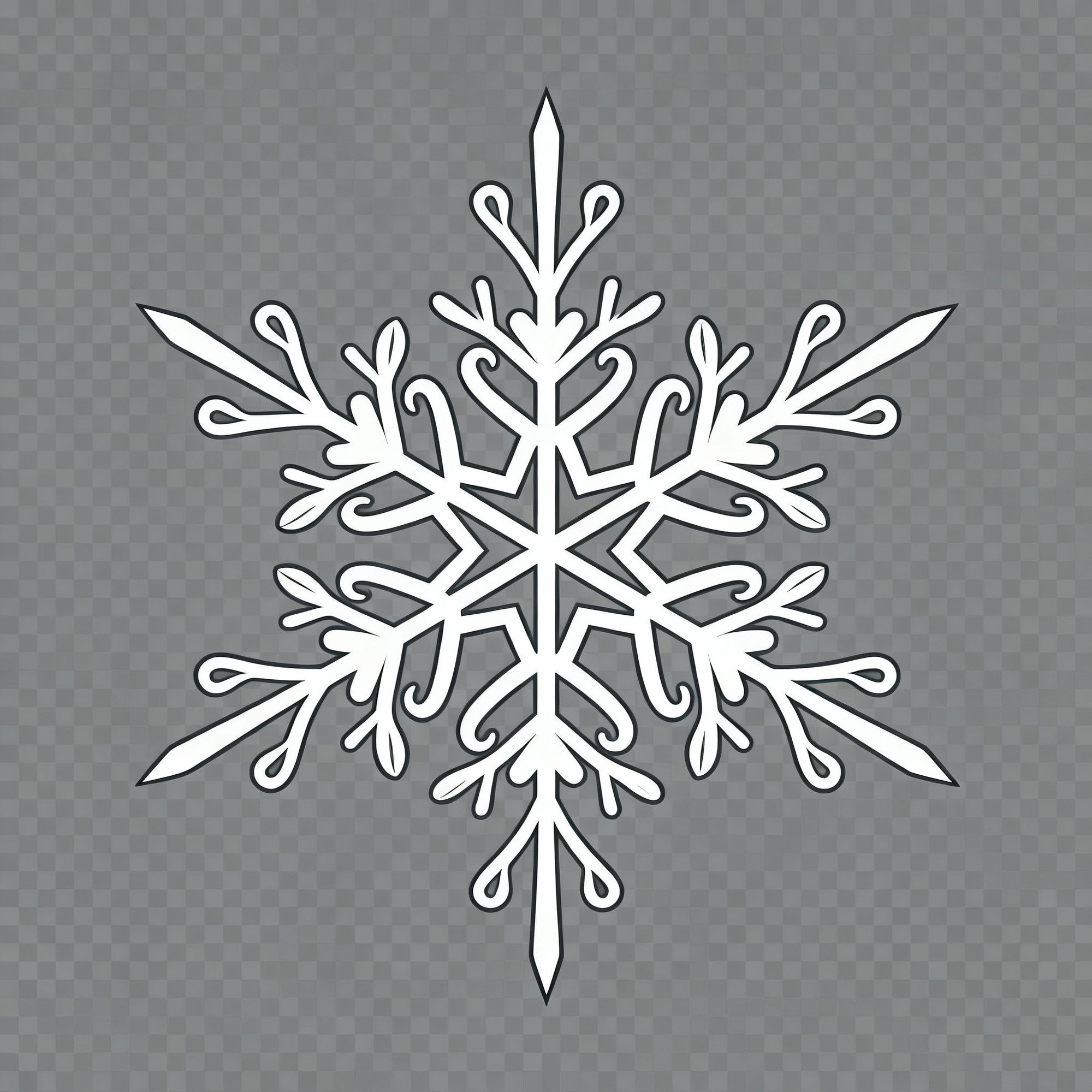 Snowflake Drawing Cut Outs - AI Generated Art