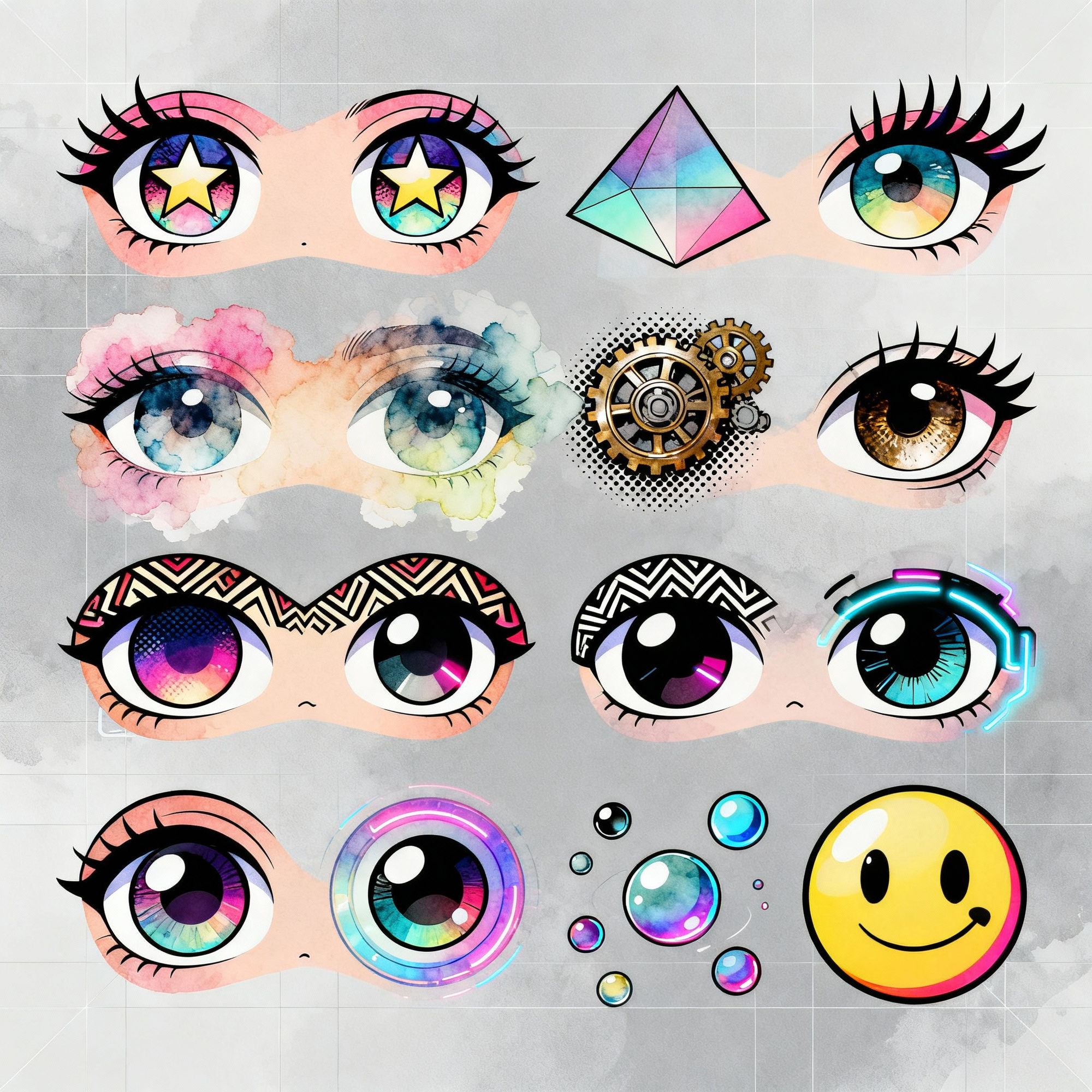 Drawing Cartoon Eyes - AI Generated Art