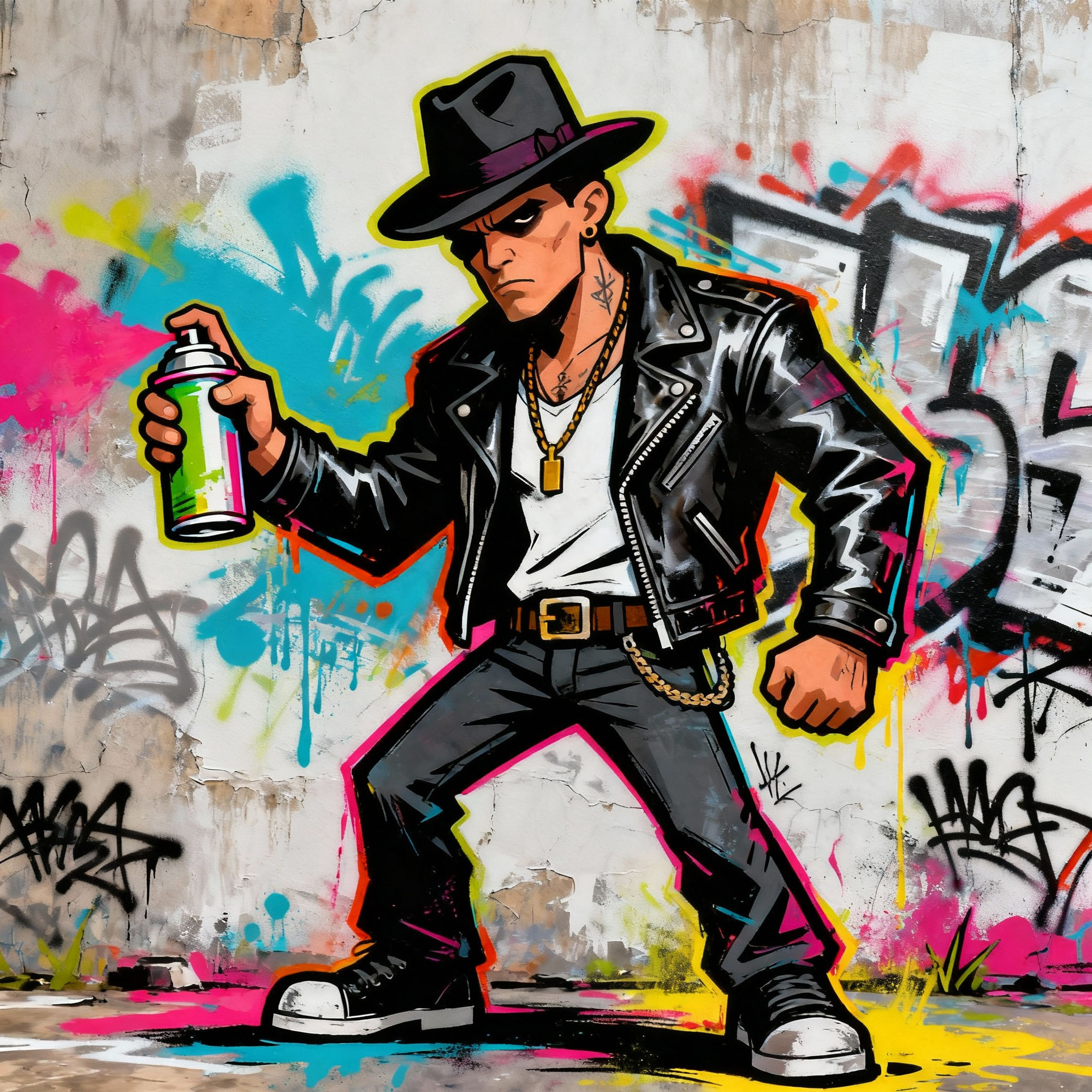 Graffiti Gangster Drawings - Easy AI Art Generator