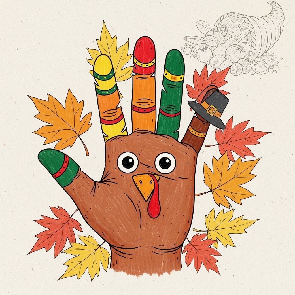 AI Hand Turkey Drawings - Create Your Own Thanksgiving Art