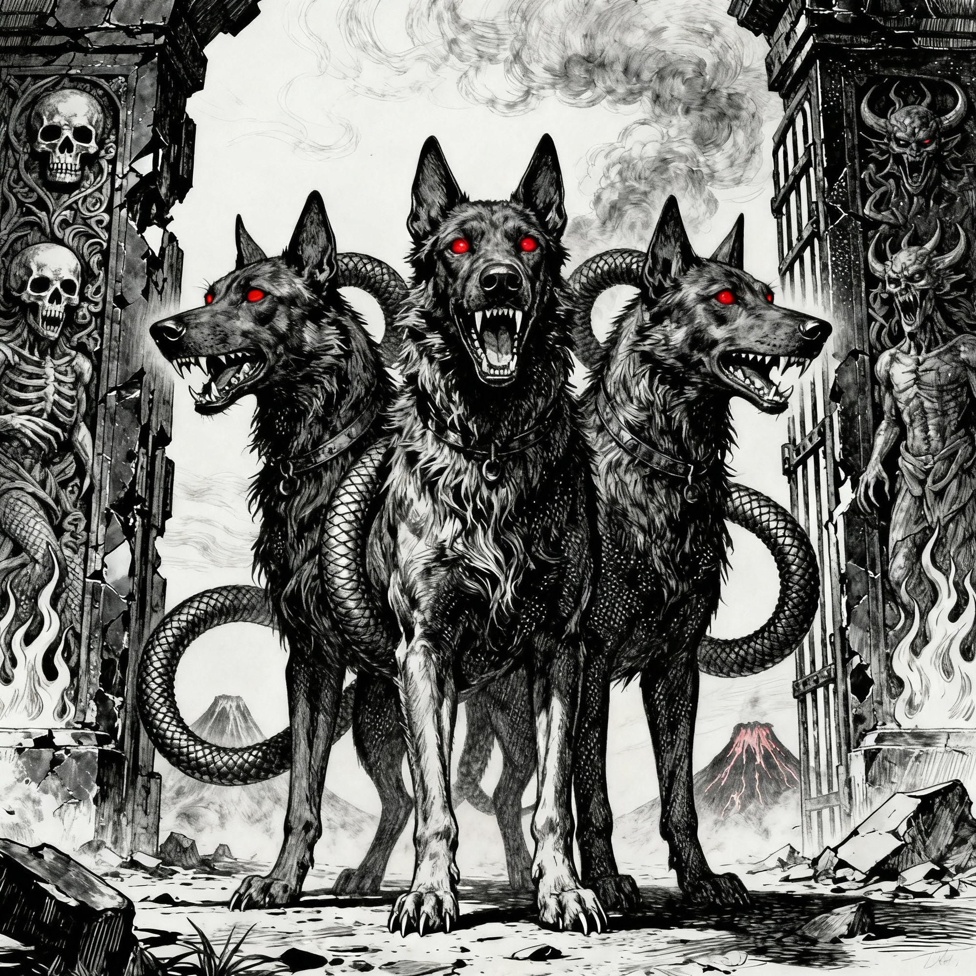 Drawing Cerberus - AI Art Gallery