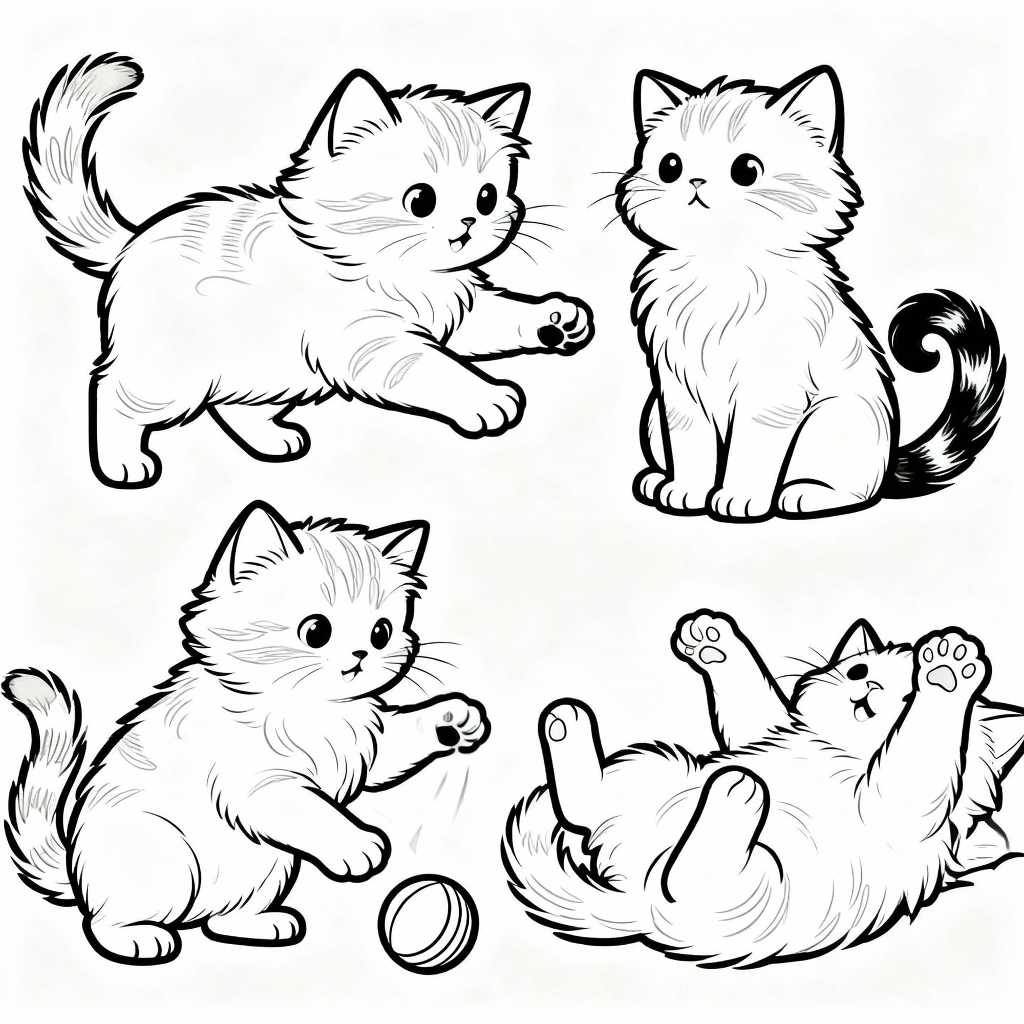 Kitten Pictures To Color - AI Generated Coloring Pages