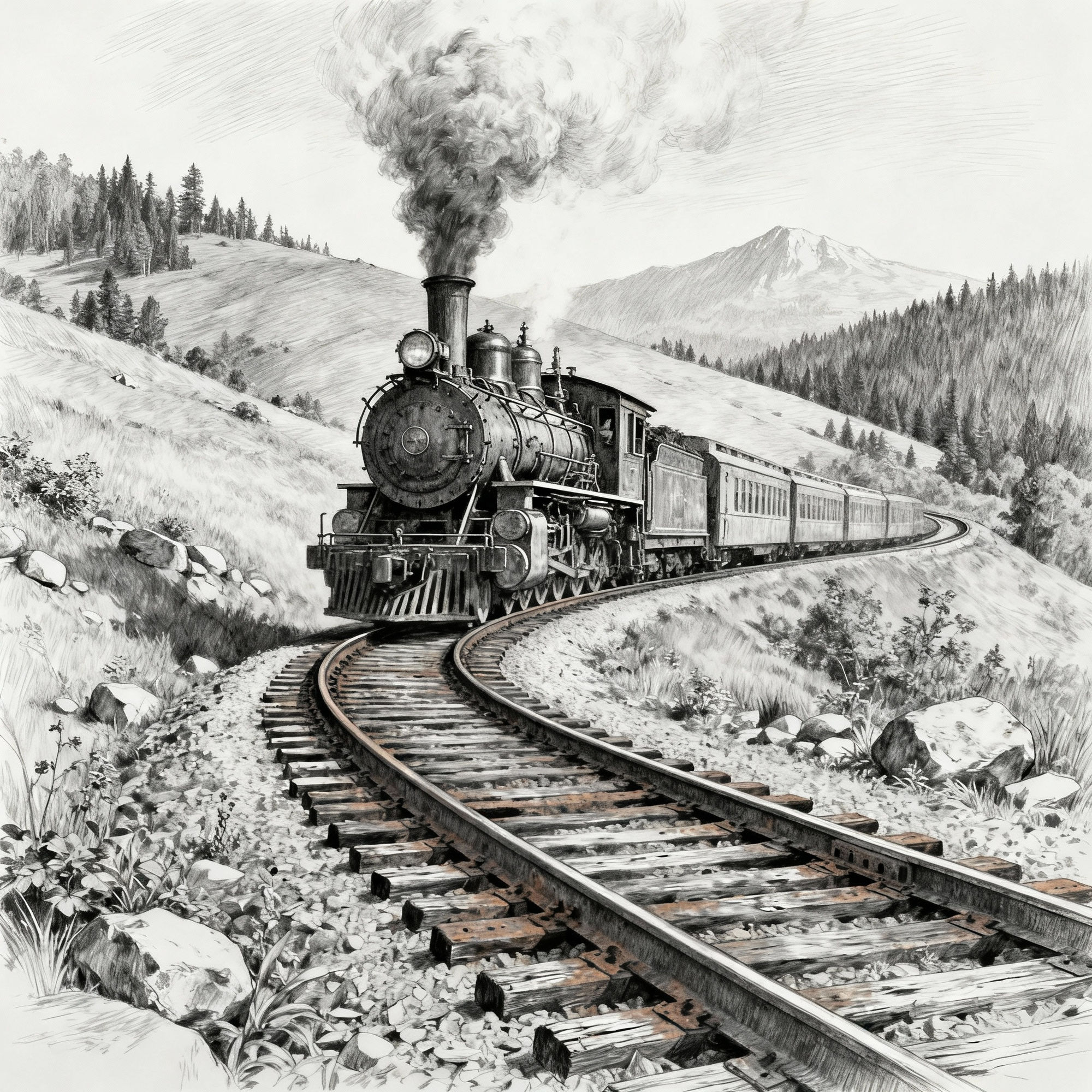 Railroads Drawing - Create Stunning Railroad Art With AI
