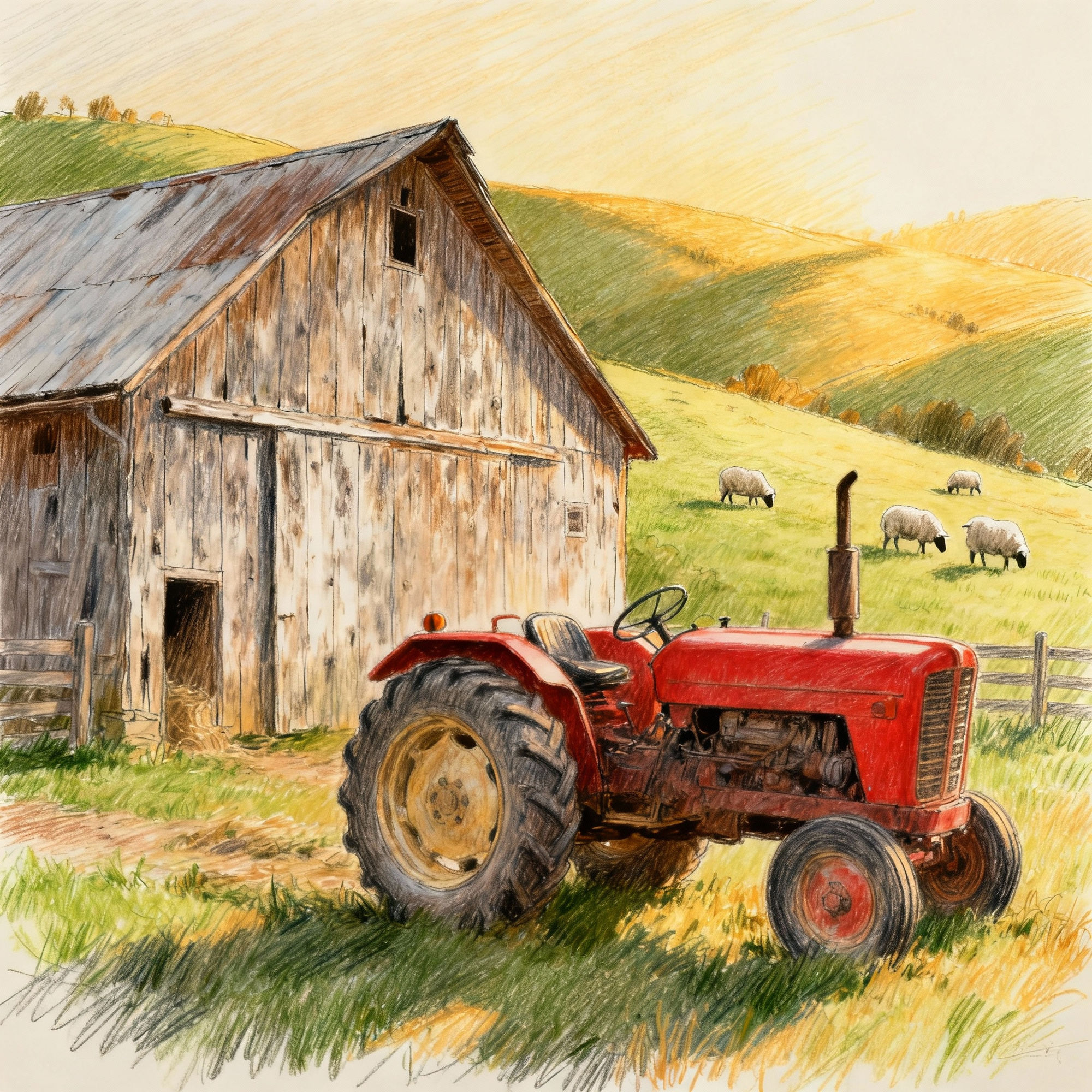 Farm Drawings - AI Generated Art