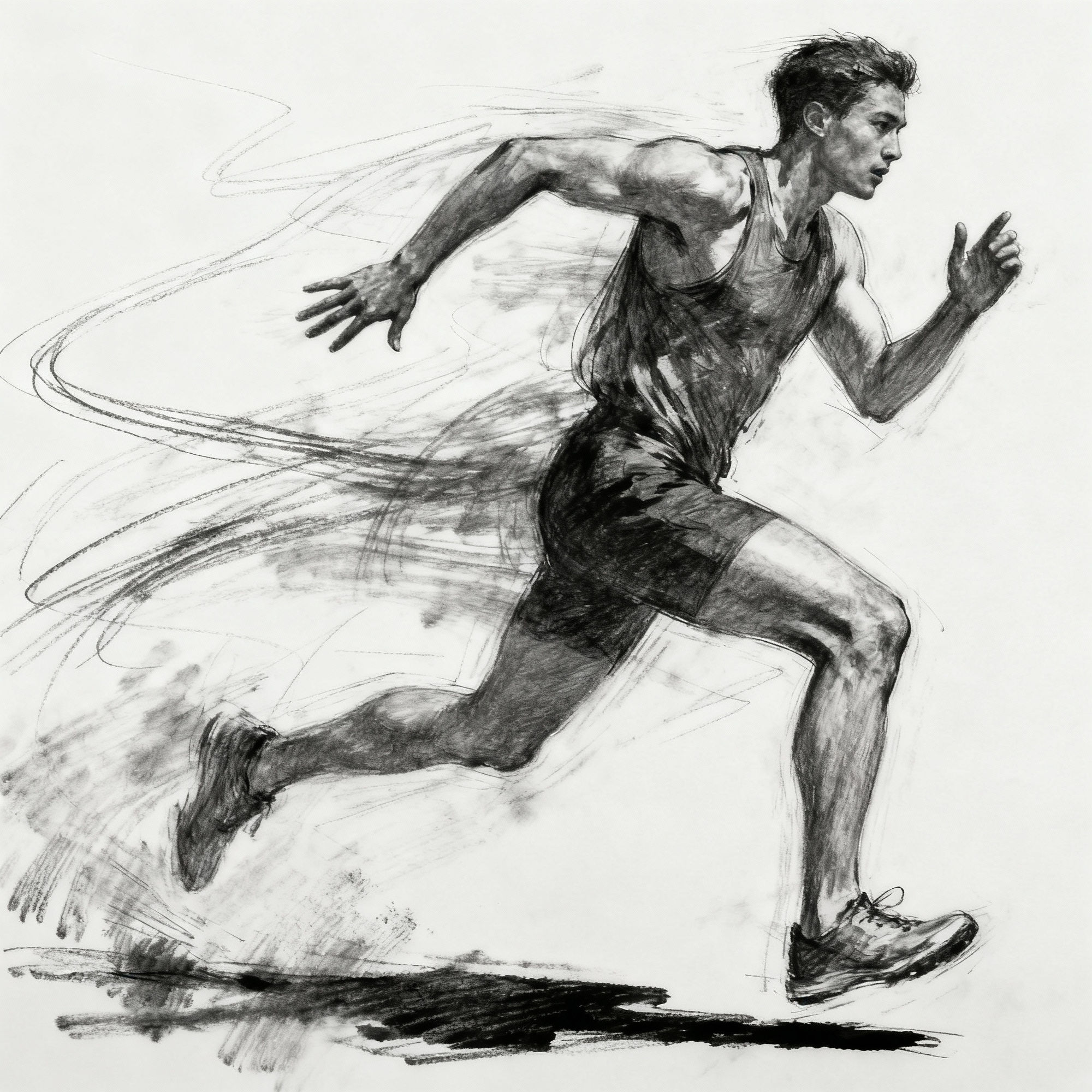 Someone Running Drawing - AI Art Gallery